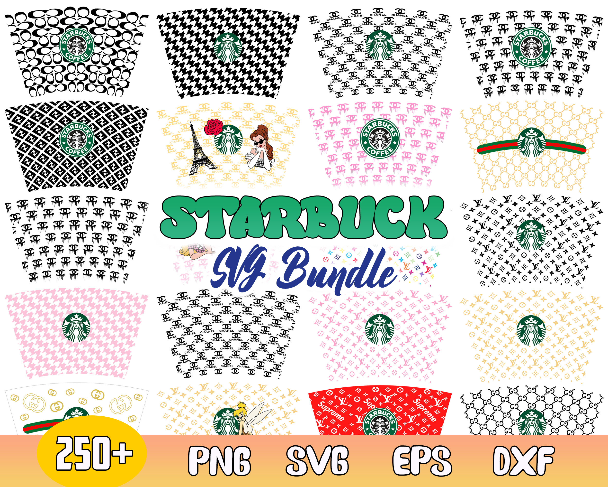 Starbucks 24oz Wrap Bundle Svg, Starbucks Coffee Warp Svg, S | Inspire ...