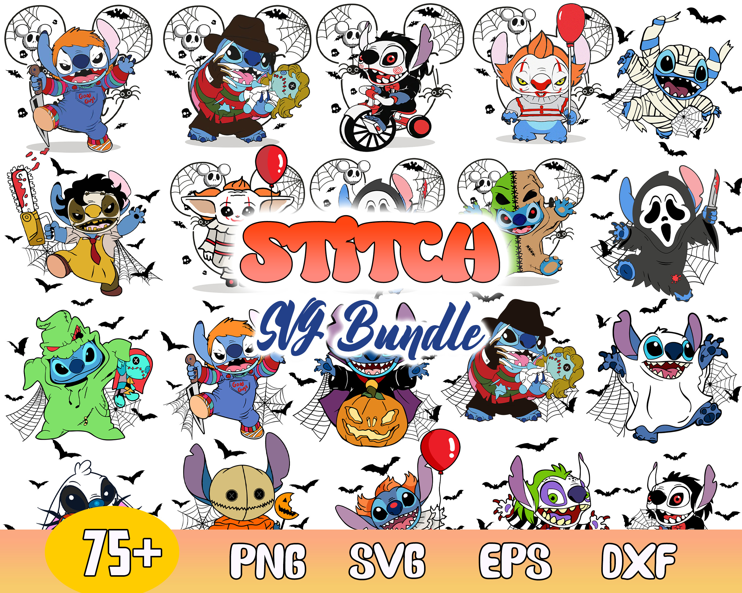 Stitch Halloween Bundle Svg, Horror Stitch Svg, Stitch Chara - Inspire ...