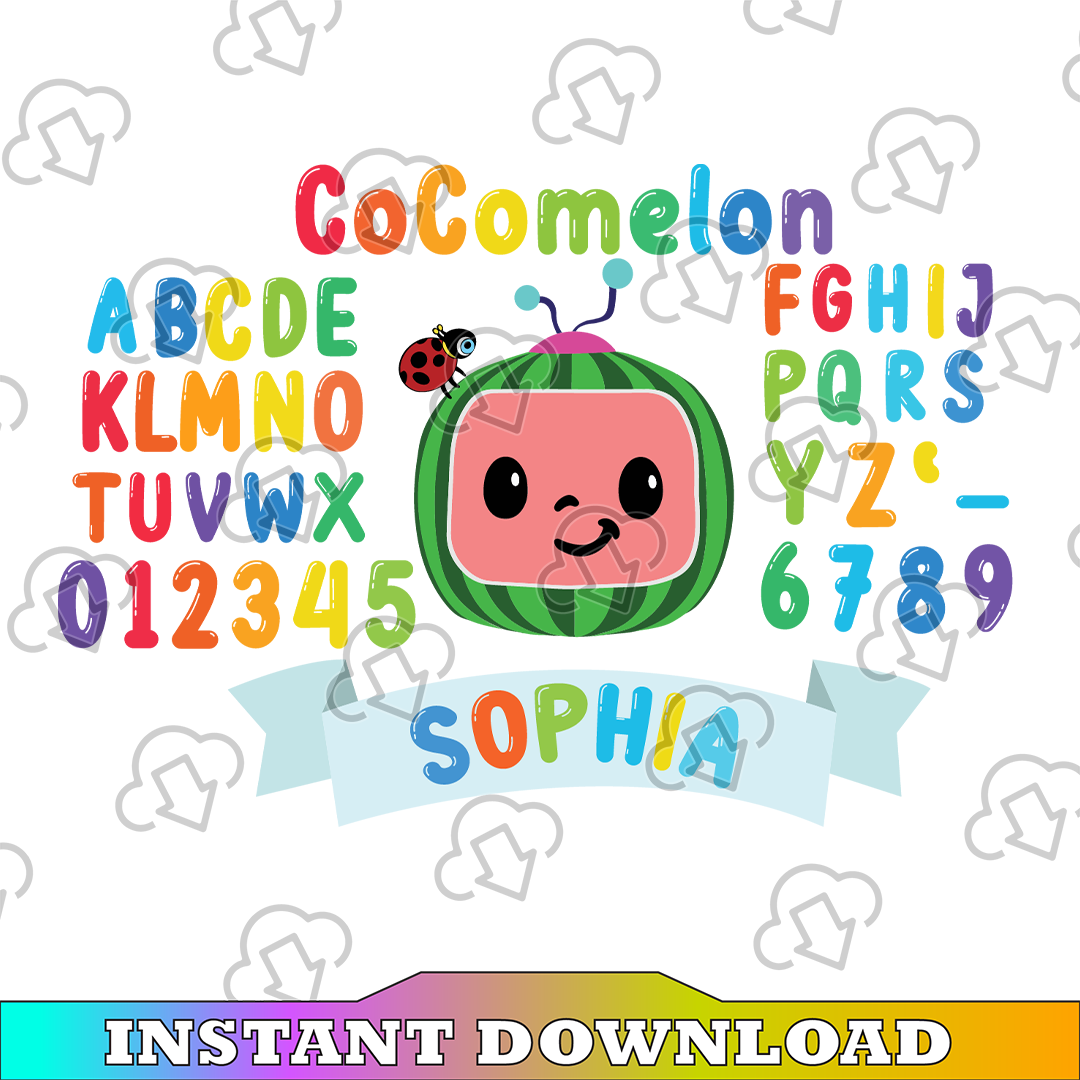 Cocomelon Logo And Full Alphabets Birthday svg/png, Cocomelo | Inspire ...
