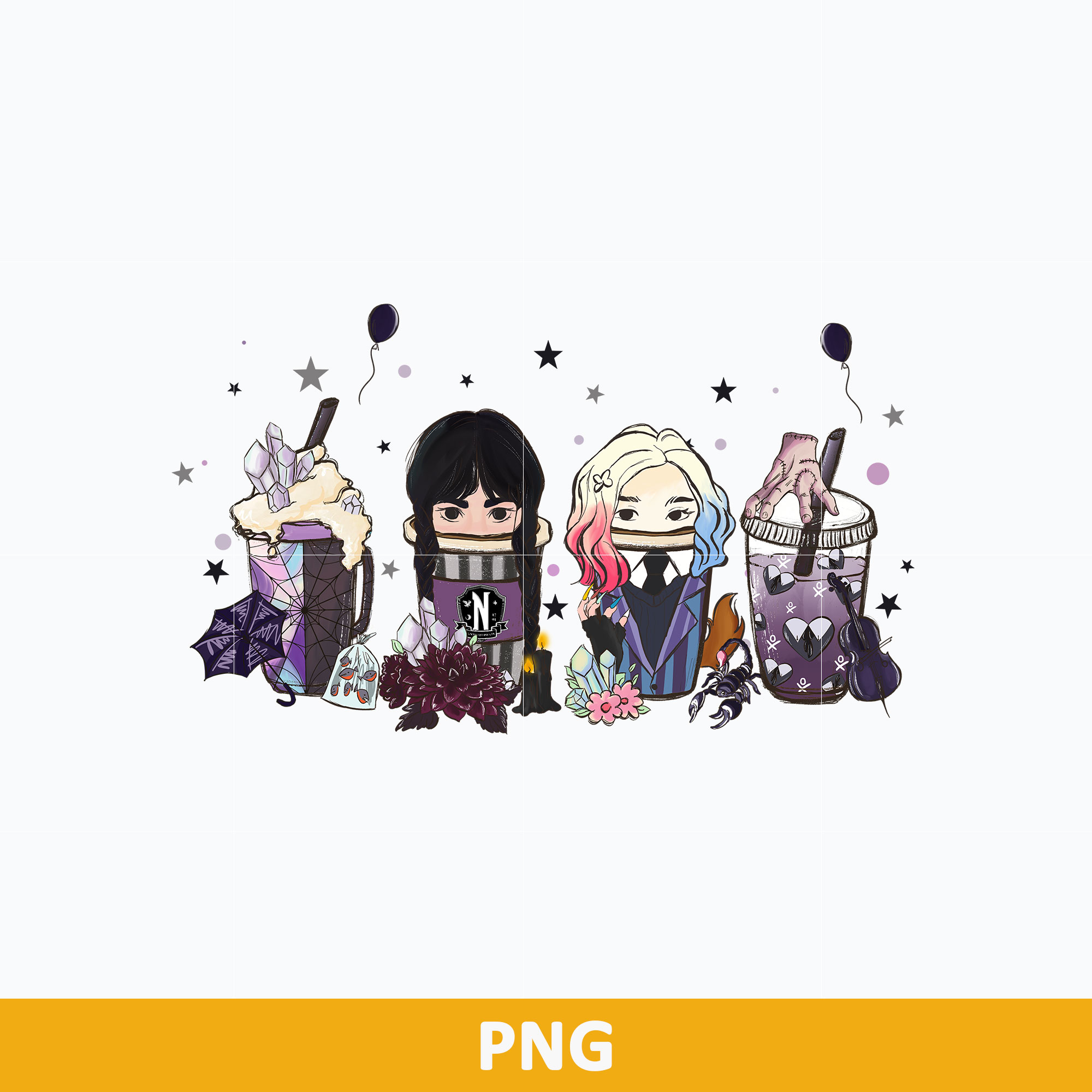 Wednesday Coffee Png, Enid Coffee Png, Wednesday Addams Png, - Inspire ...