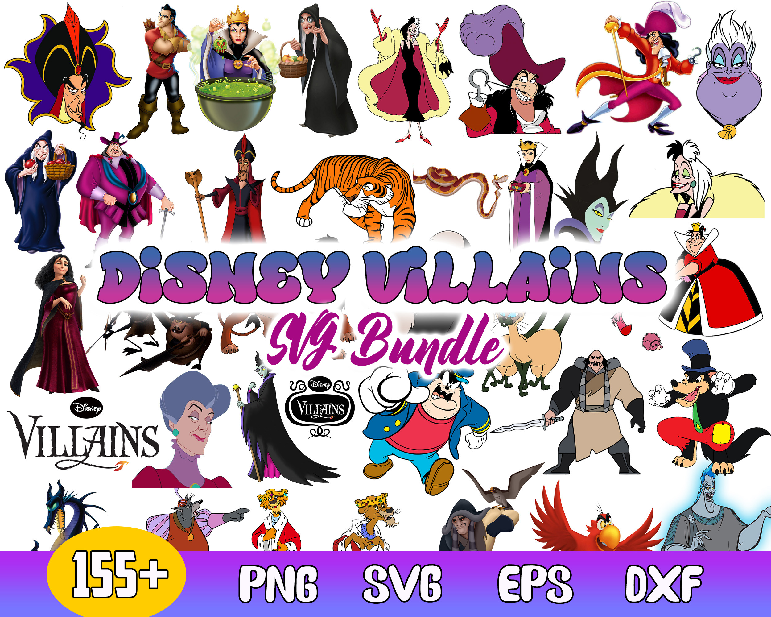 Disney Villains Bundle Svg, Villains Svg, Maleficent Svg, Di - Inspire ...