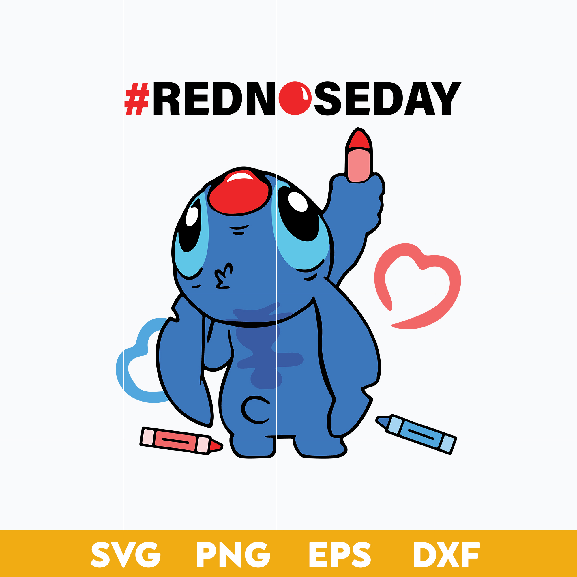 Red Nose Day Stitch Svg, Stitch Svg, Red Nose Day Svg, Disne | Inspire ...