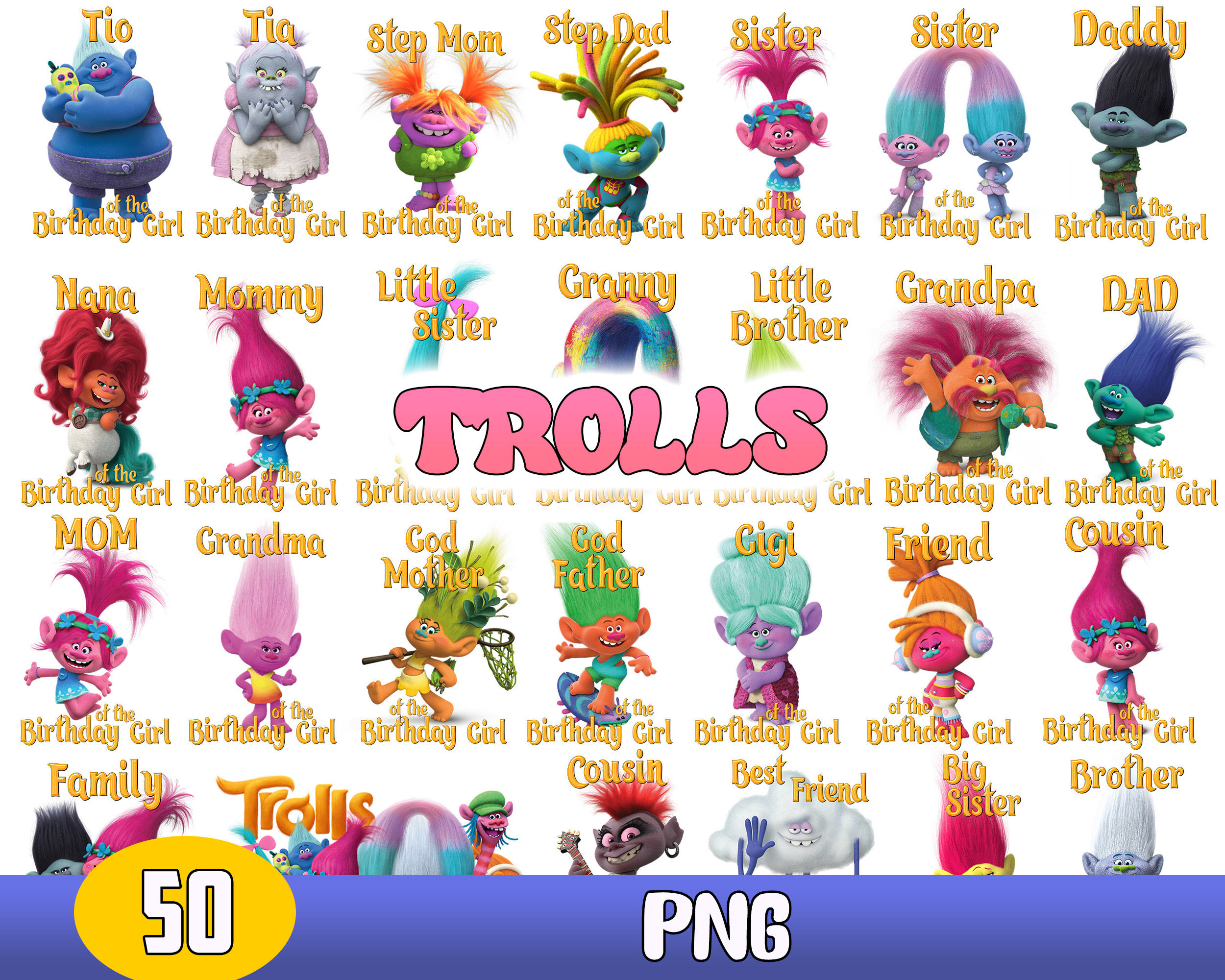 Trolls Bundle Vector, Trolls Svg, Trolls Character Svg, Trol | Inspire ...