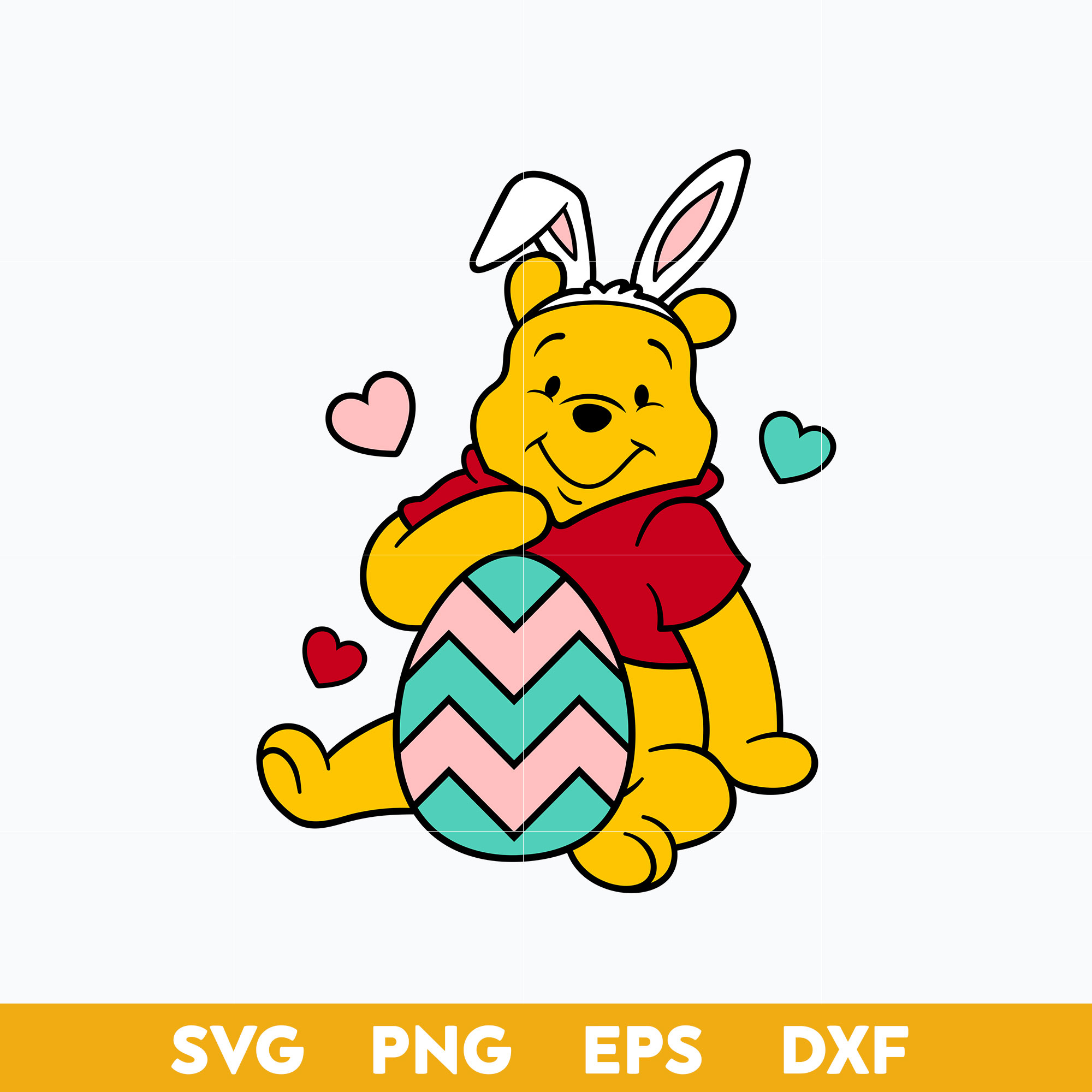 Happy Easter Pooh Svg, Svg, Easter Bunny Svg, Pooh Bear Svg, - Inspire ...
