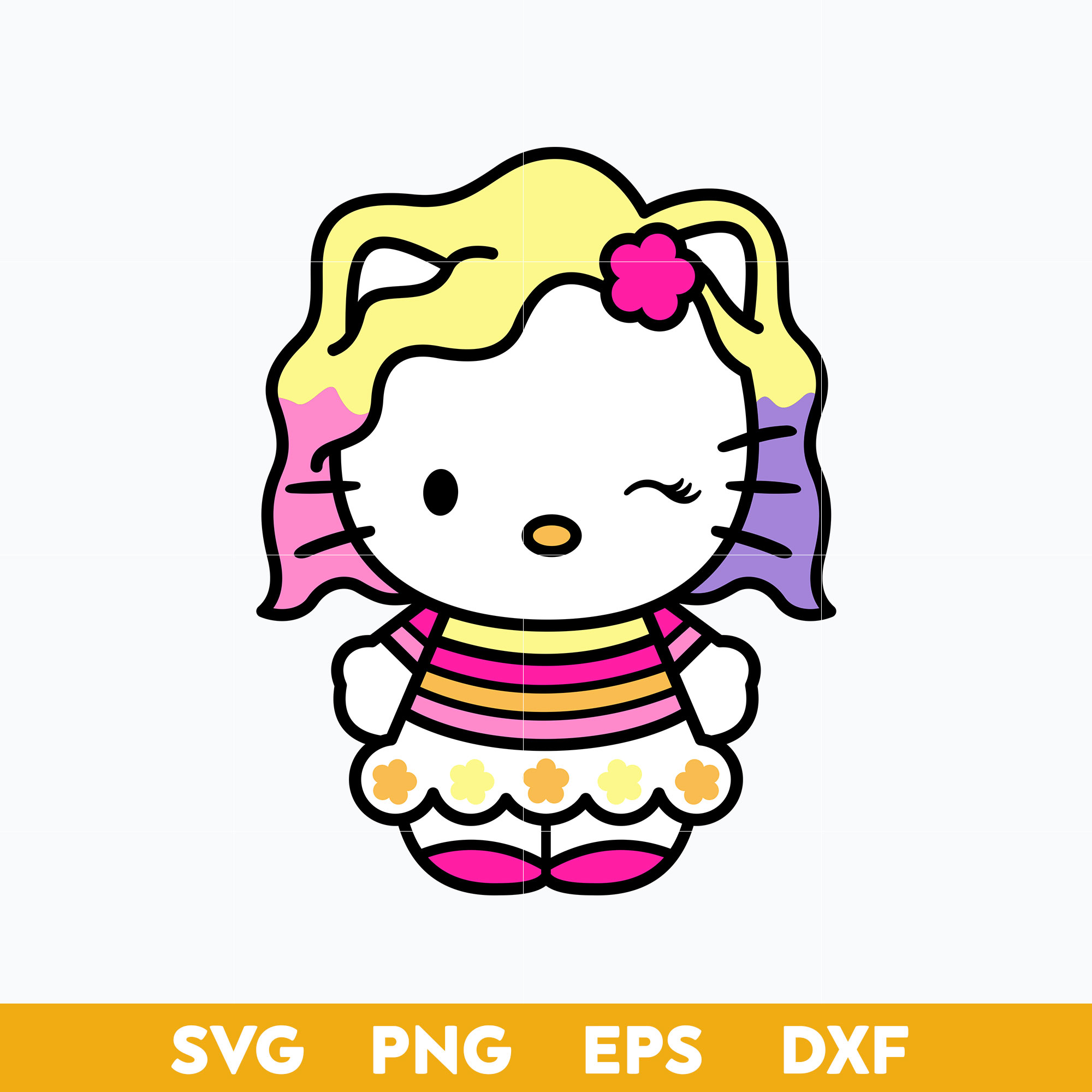 Hello Kitty Enid Svg, Wednesday Enid Svg, Hello Kitty Svg - Inspire Uplift