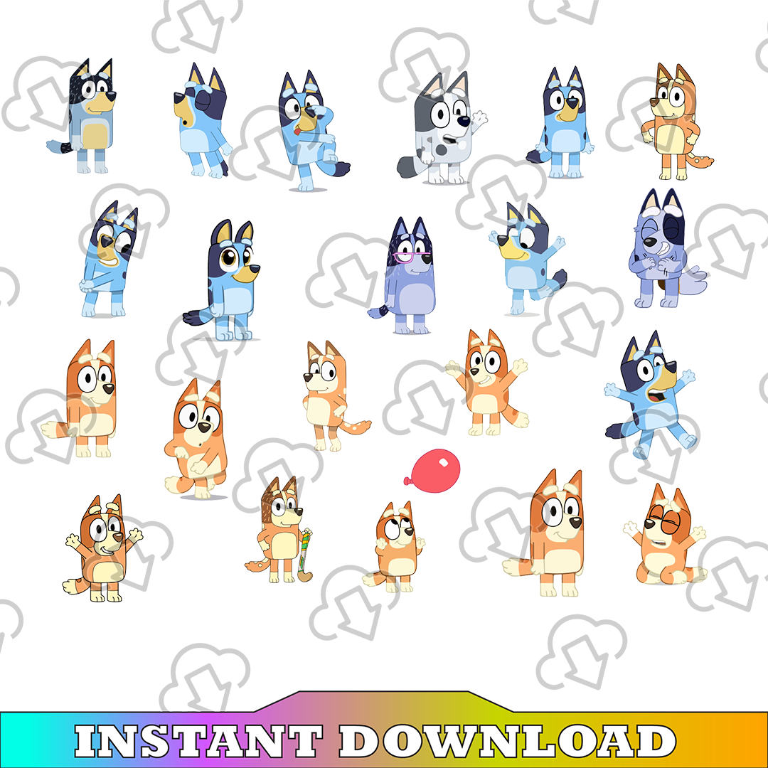 21 Designs Bluey SVG Bundle | Bluey svg | Bluey birthday | B | Inspire ...