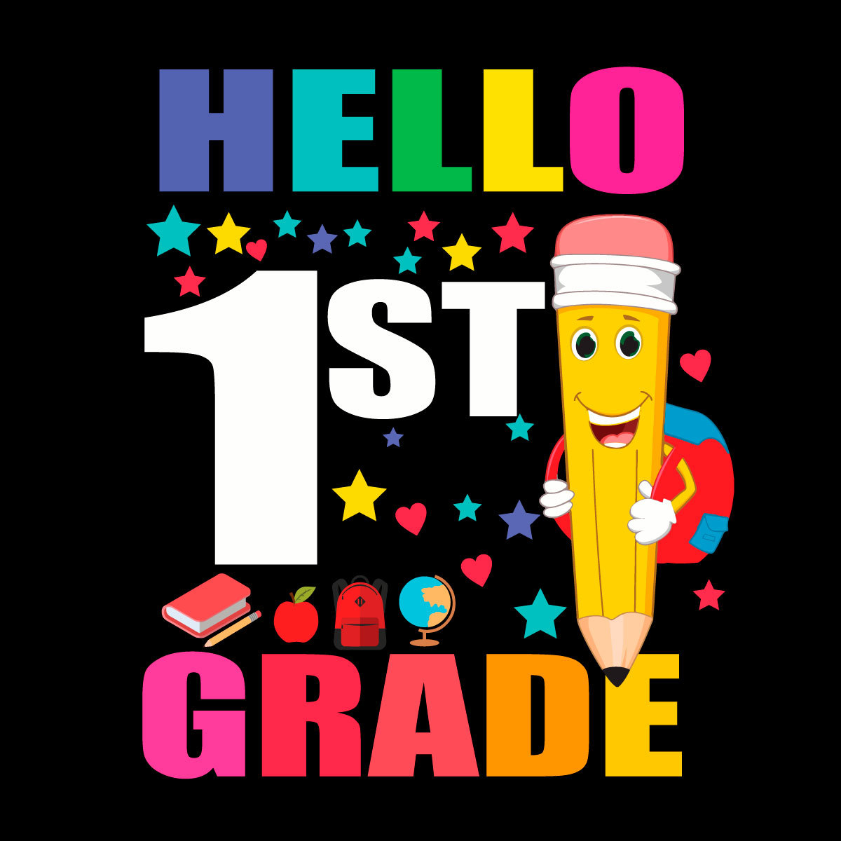 Hello 1st Grade Vector Shirt For Kid Svg, Cute Gift For Kind - Inspire ...