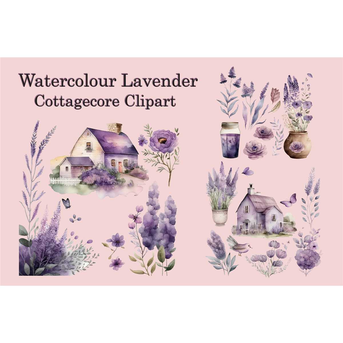 Watercolour Lavender Cottagecore Clipart, Floral Png, Lavend | Inspire ...