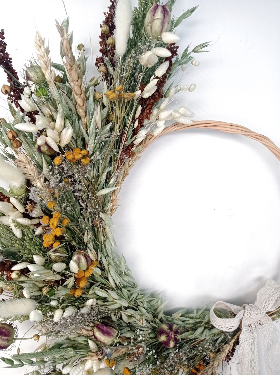Dried Flower Hoop Dried Wildflower Wreath Boho Home Decor Ru | Inspire ...