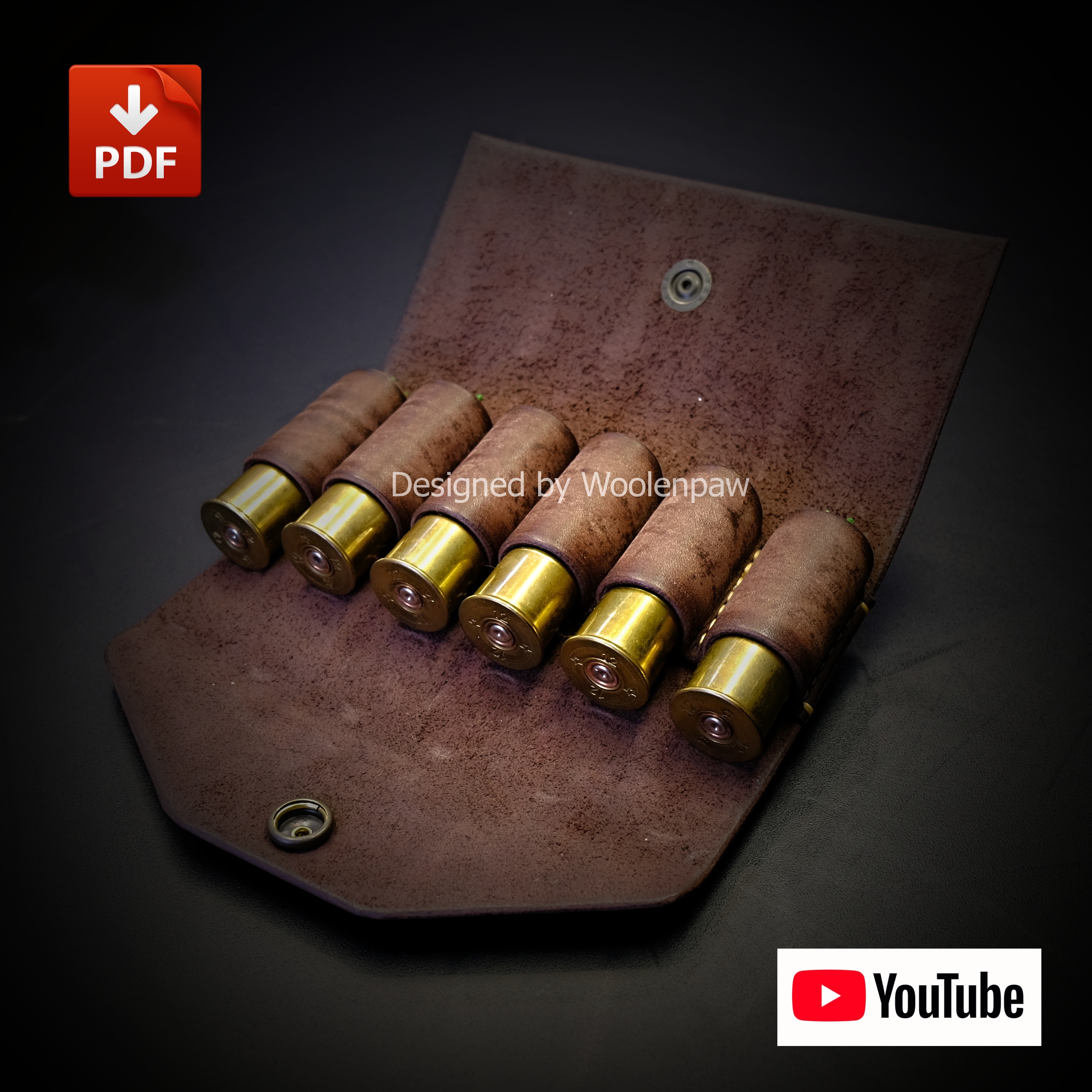Bandolier "New" 6 shot 12 or 16 guage leather pattern by Woo | Inspire ...