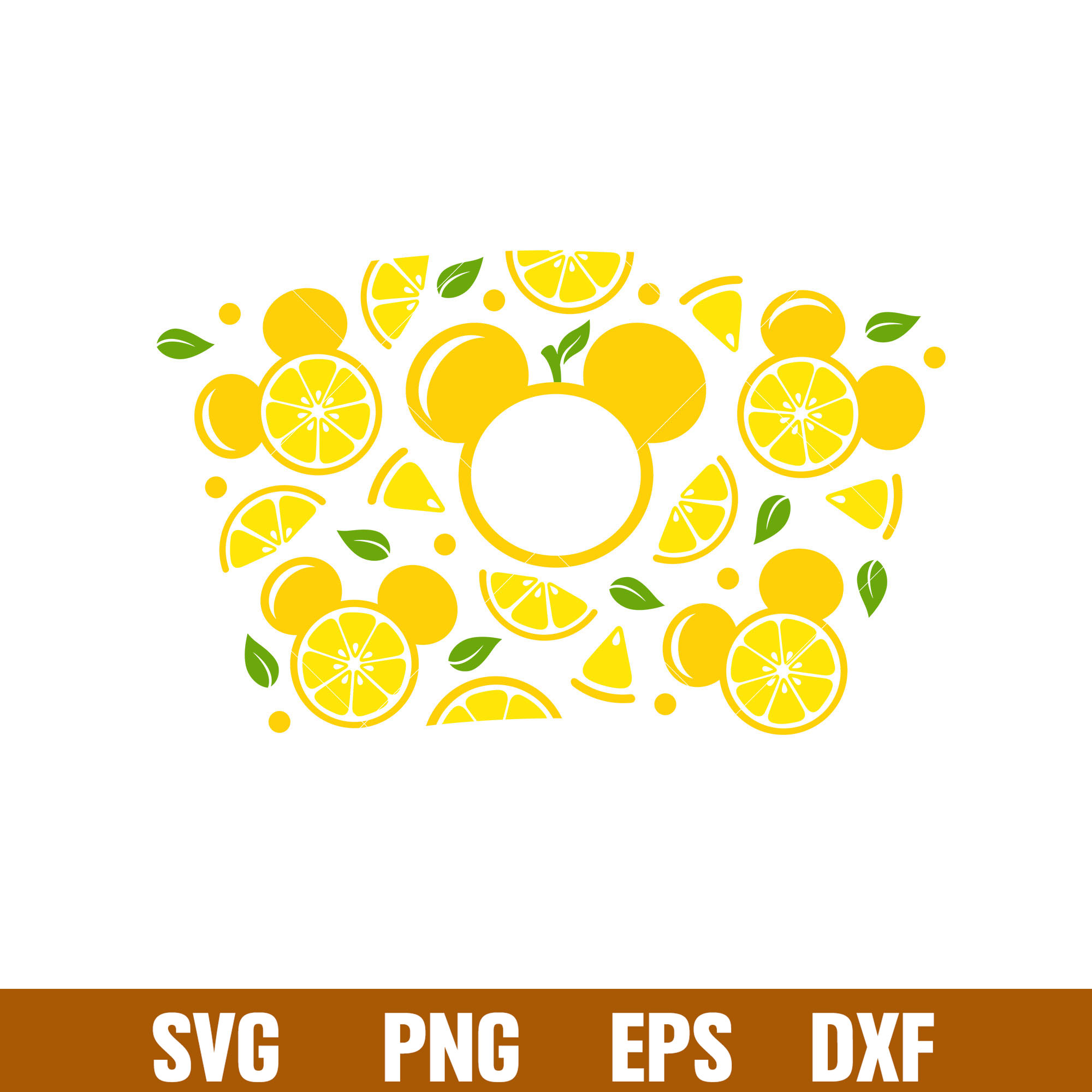 Lemon Ears Full Wrap, Lemon Mickey Mouse Full Wrap Svg, Star | Inspire ...