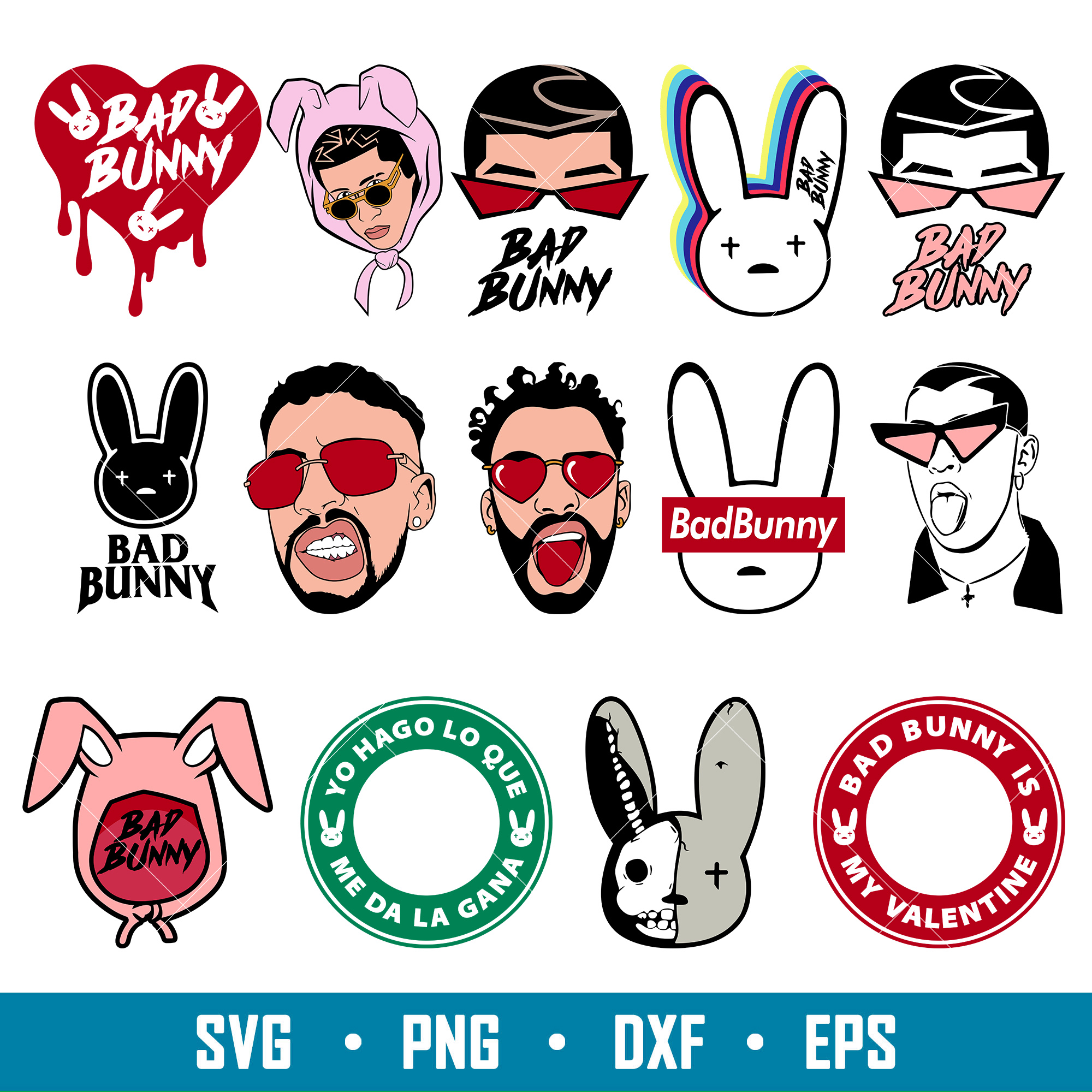 Bad Bunny SVG Bundle, Bad Bunny Svg Bundle, Instant Download | Inspire ...