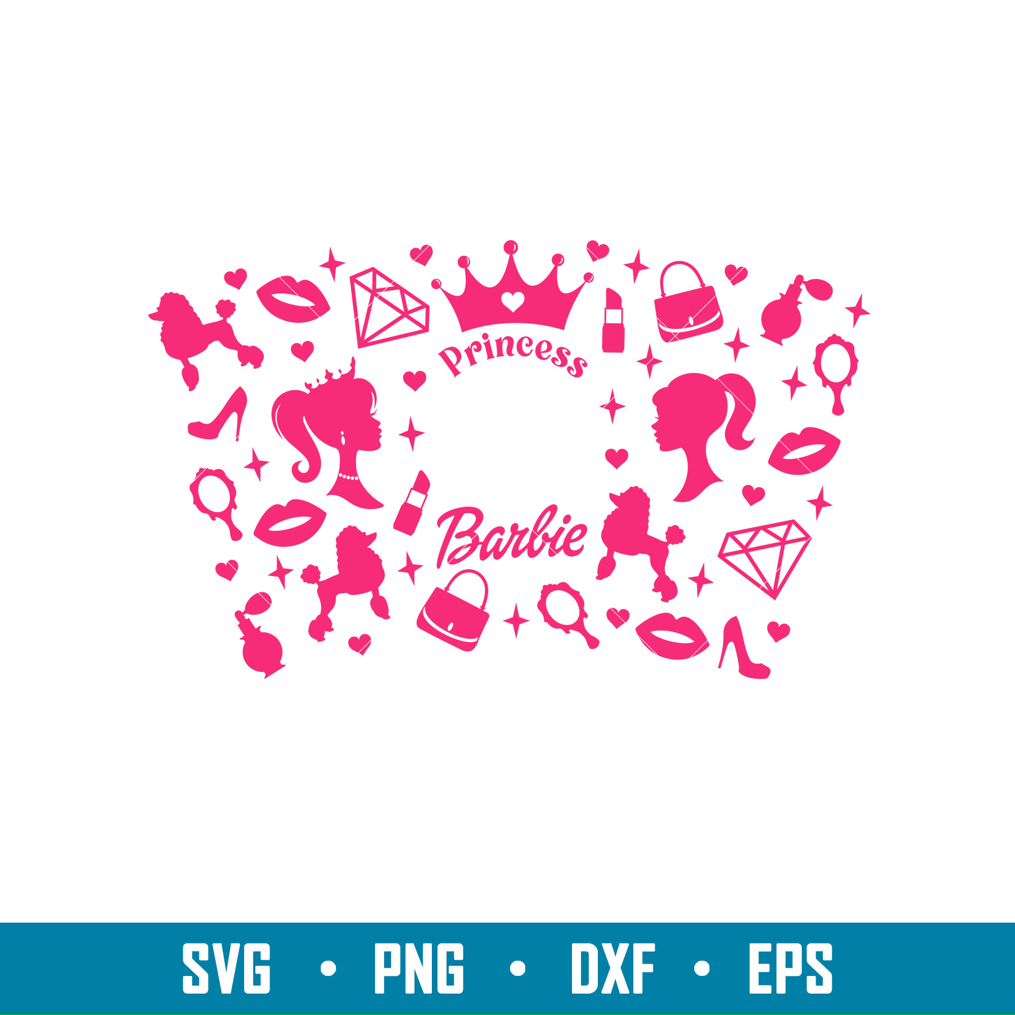 Barbie Princess Full Wrap, Barbie Princess Full Wrap Svg, St - Inspire ...