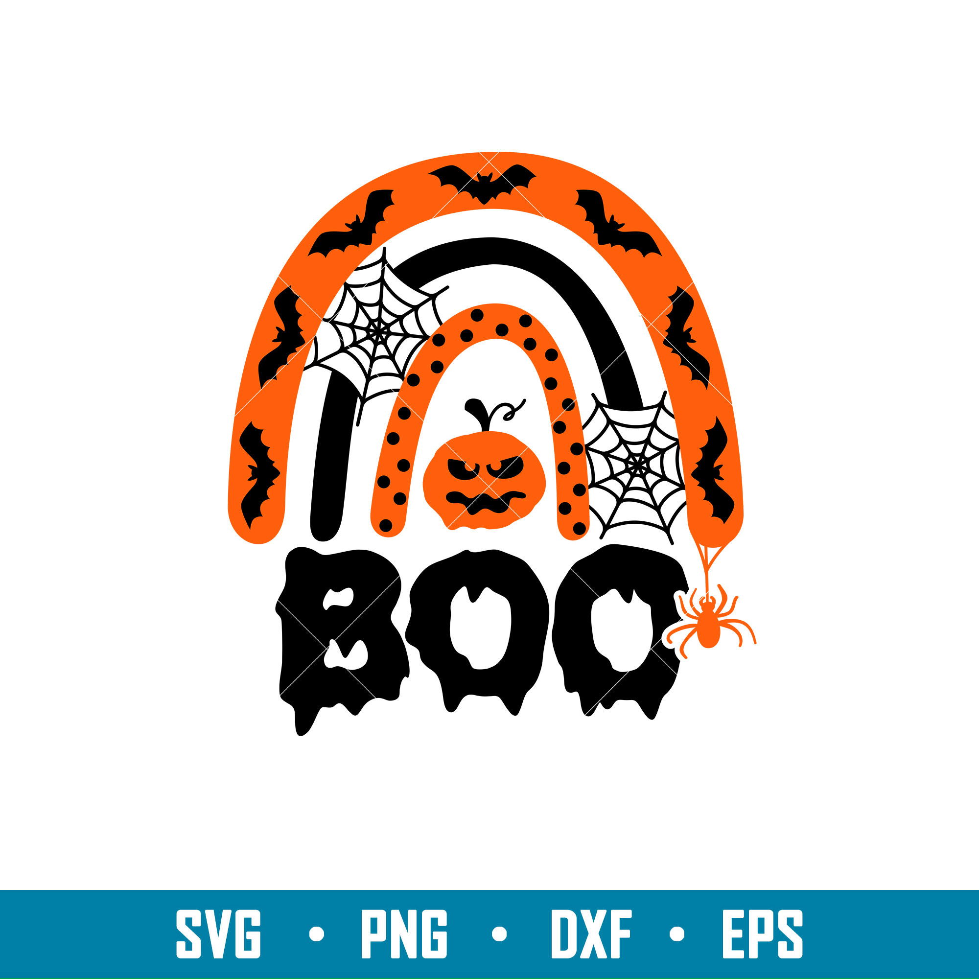 Boo Halloween Rainbow, Boo Halloween Rainbow Svg, Trick Or T | Inspire ...