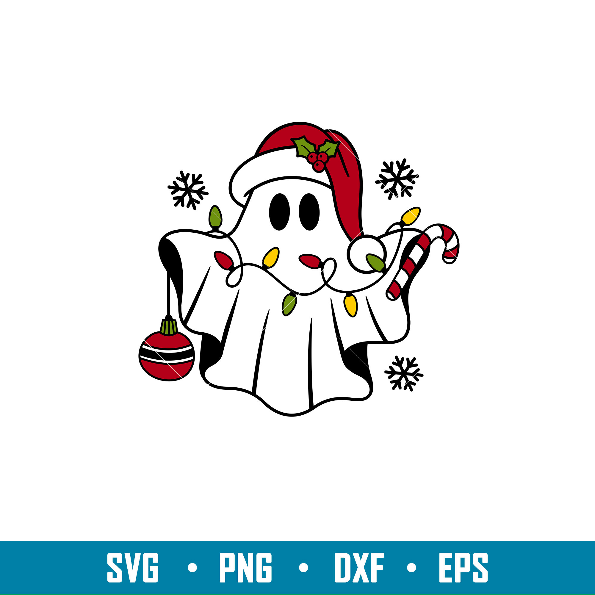 Christmas Ghost, Christmas Ghost Svg, Christmas Svg, Spooky | Inspire Uplift