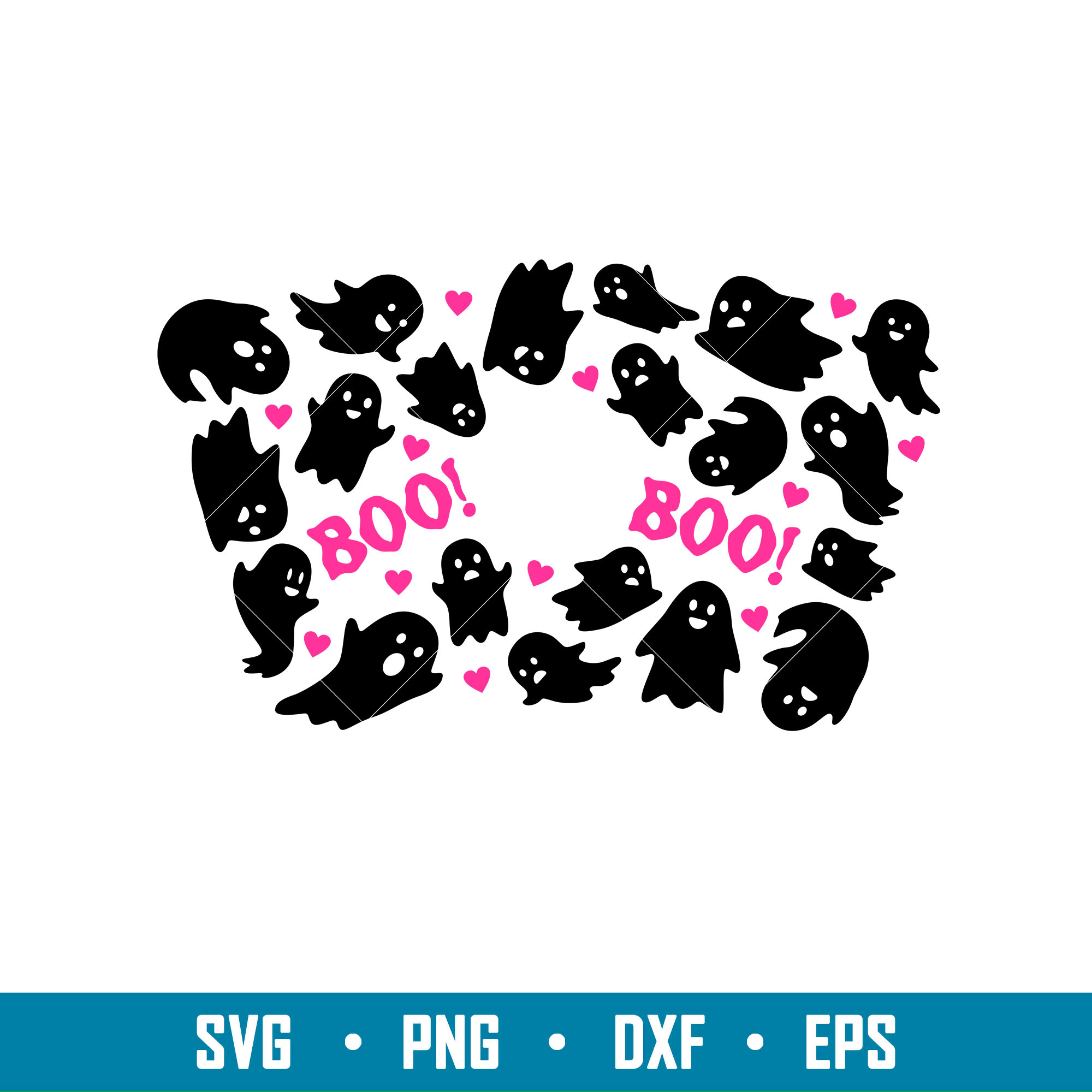 Cute Ghost Full Wrap, Cute Ghost Starbucks Full Wrap Svg, Ha | Inspire ...