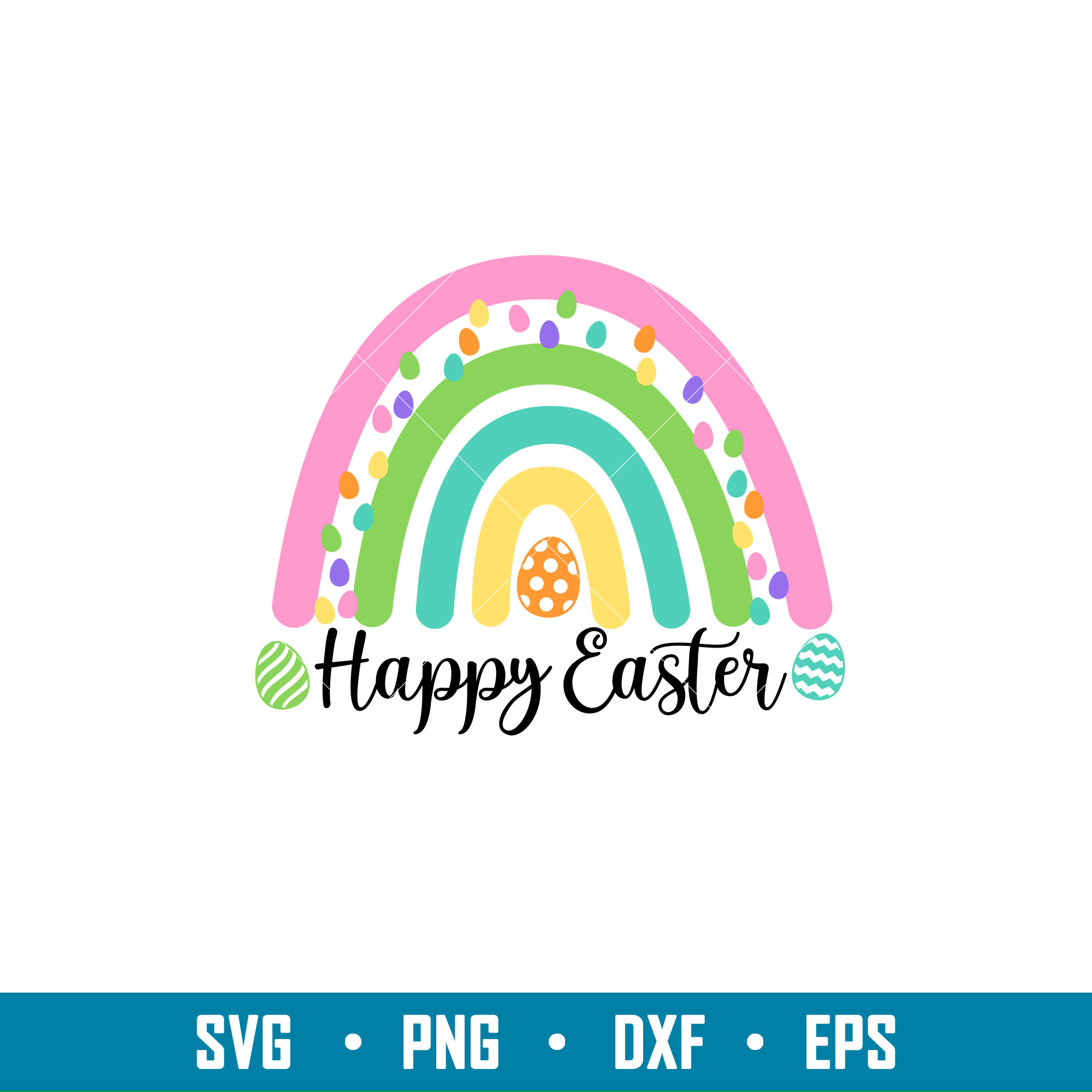 Happy Easter Rainbow, Happy Easter Rainbow Svg, Happy Easter | Inspire ...