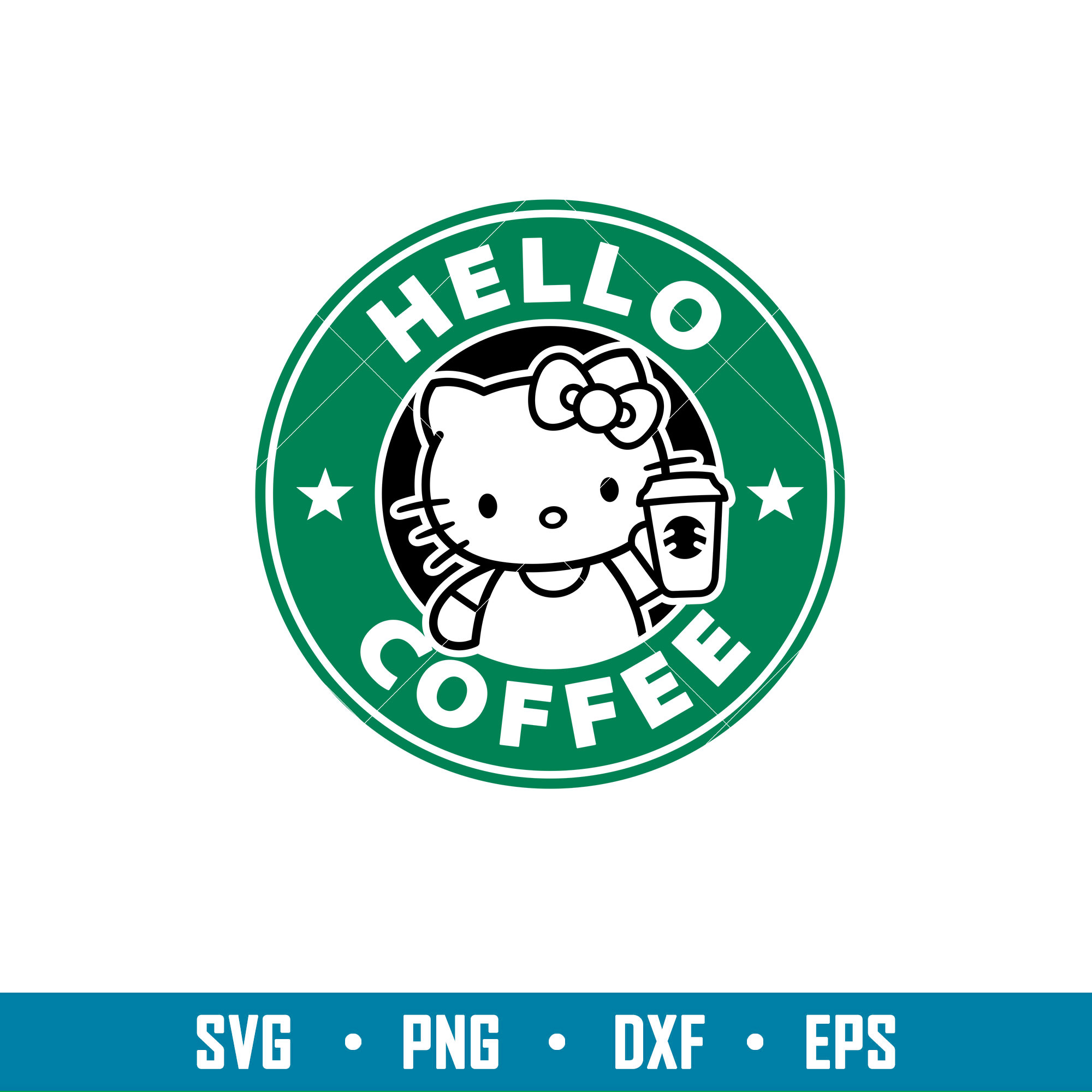 Hello Coffee, Hello Kitty Coffee Svg, Starbucks Coffee Ring | Inspire ...