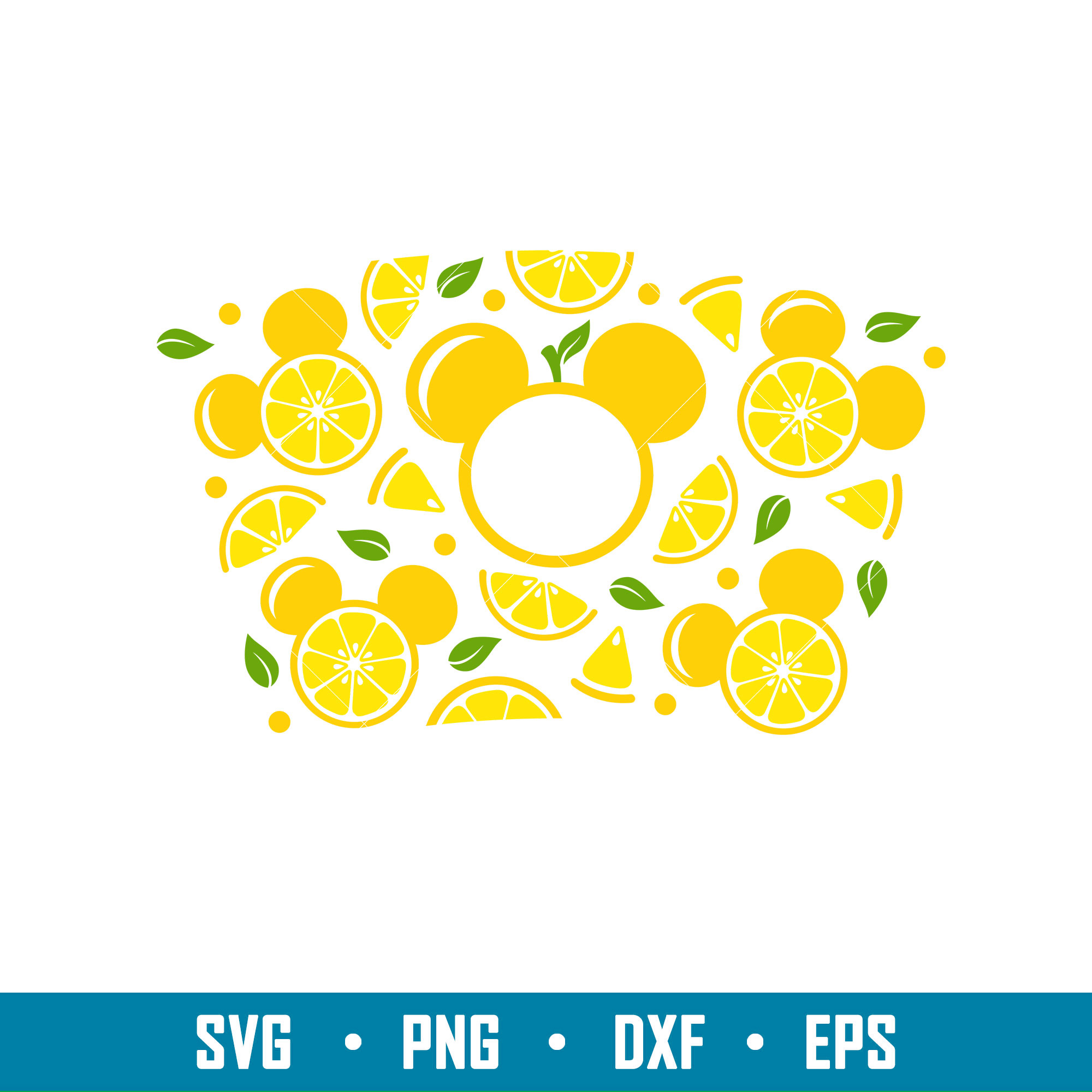 Lemon Ears Full Wrap, Lemon Mickey Mouse Full Wrap Svg, Star | Inspire ...