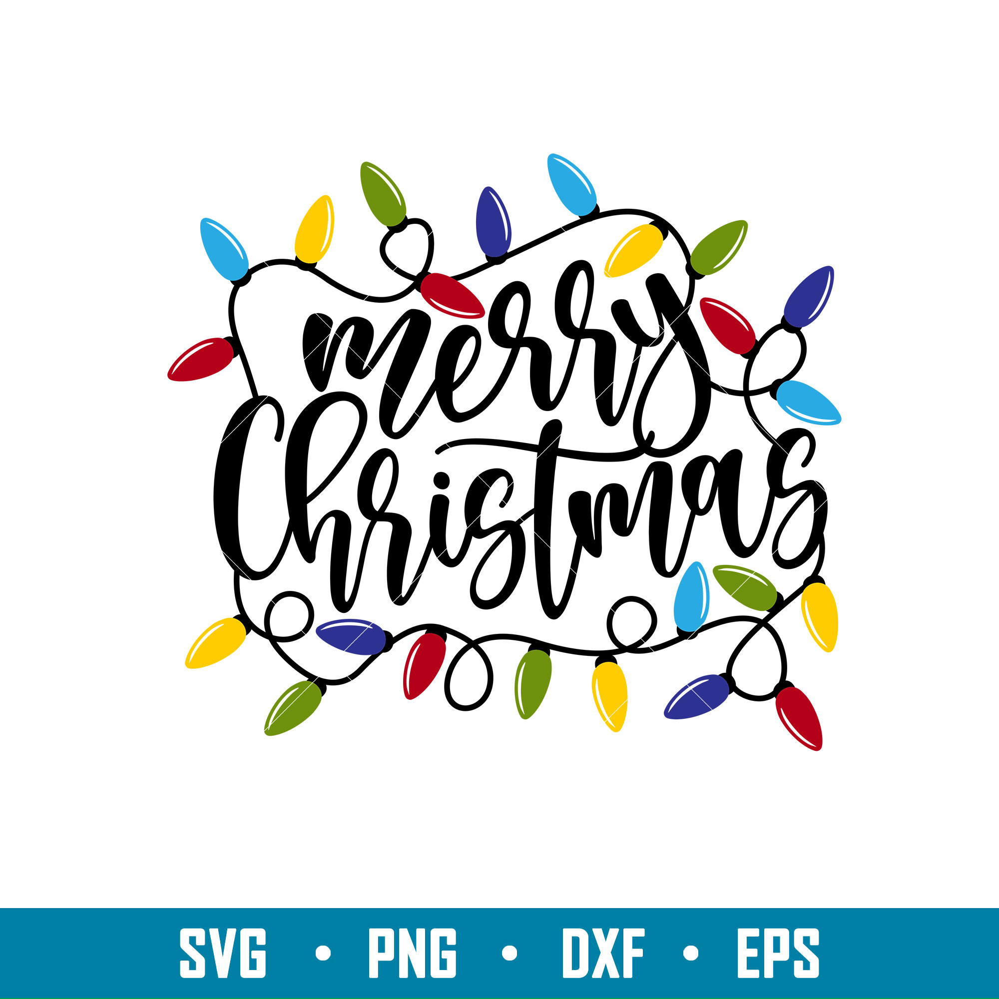 Merry Christmas Lights 1, Merry Christmas Svg, Christmas Lig | Inspire ...