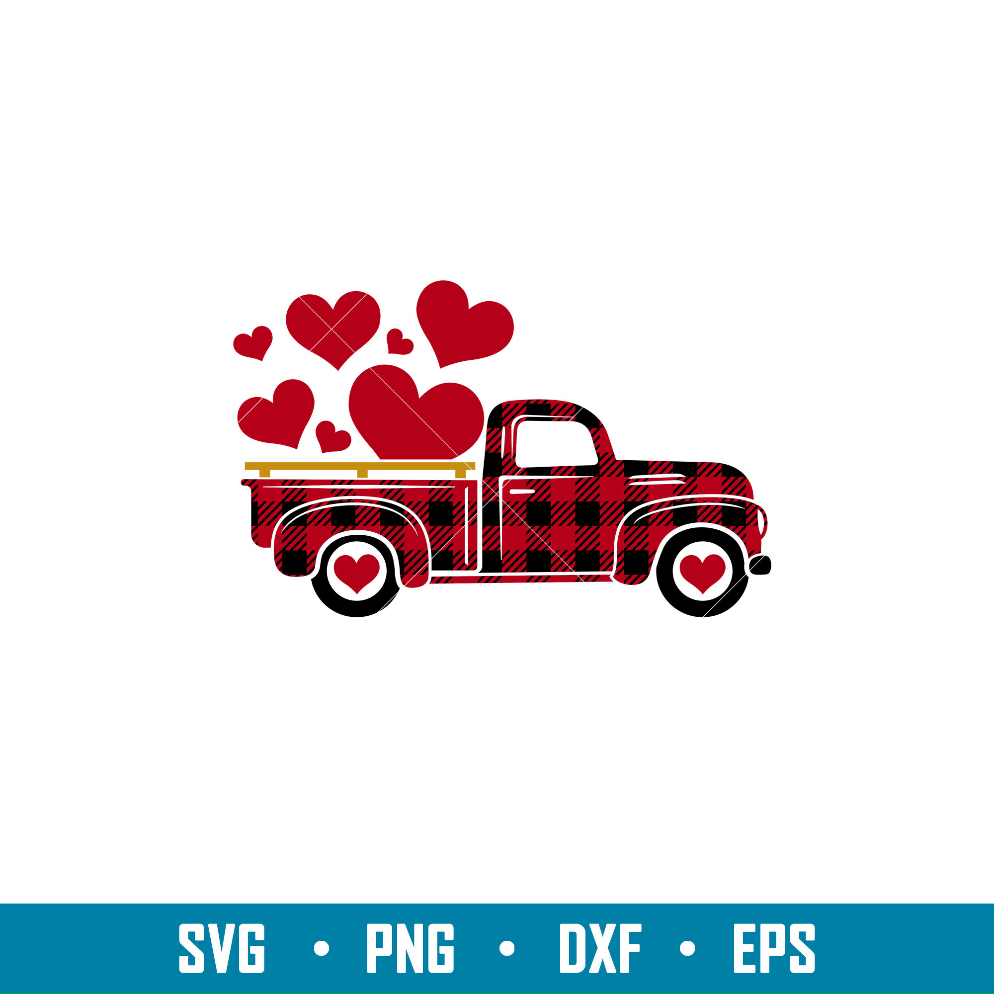Valentines Red Truck, Valentines Red Truck Svg, Valentines D | Inspire ...