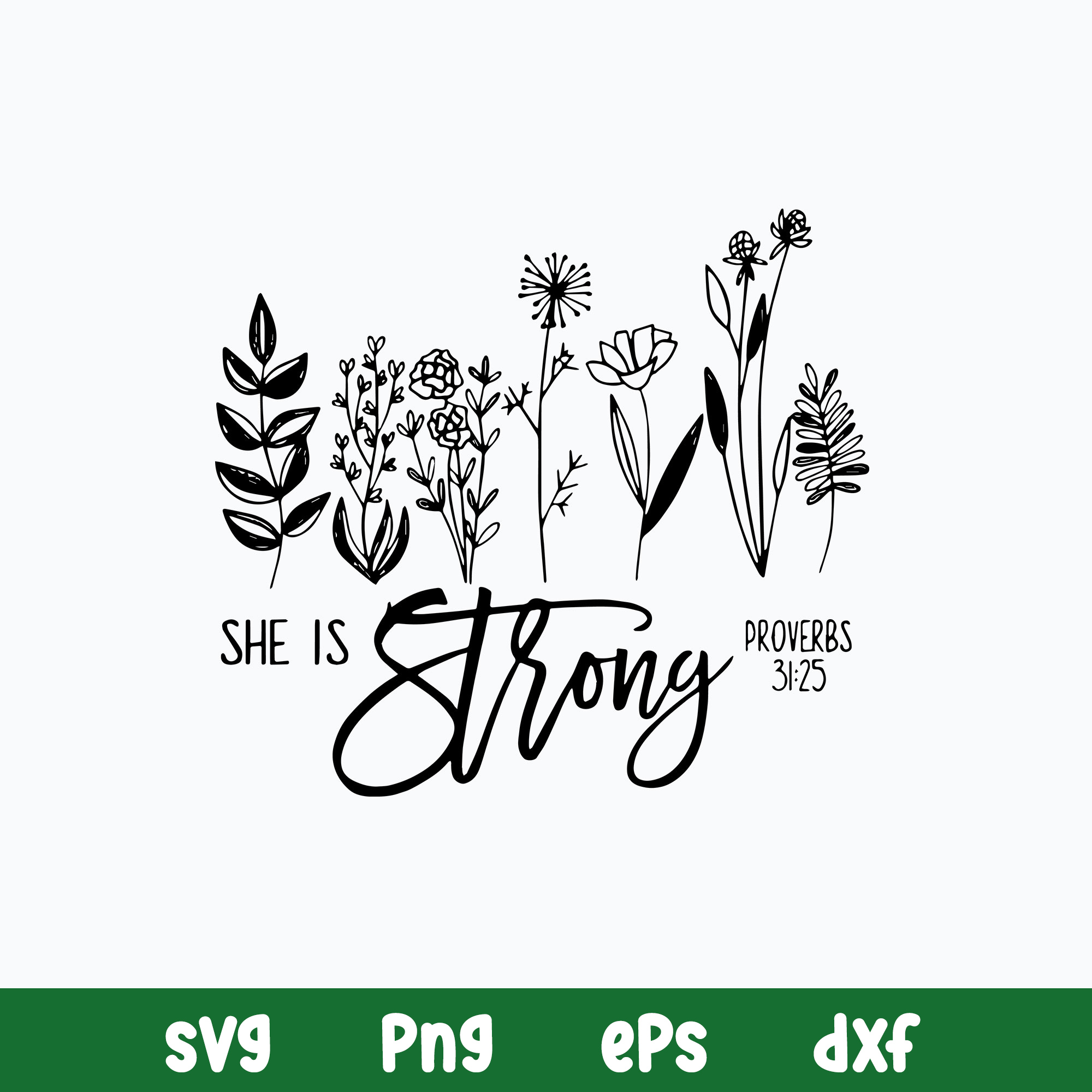 She Is Strong Svg, Png Dxf Eps File | Inspire Uplift