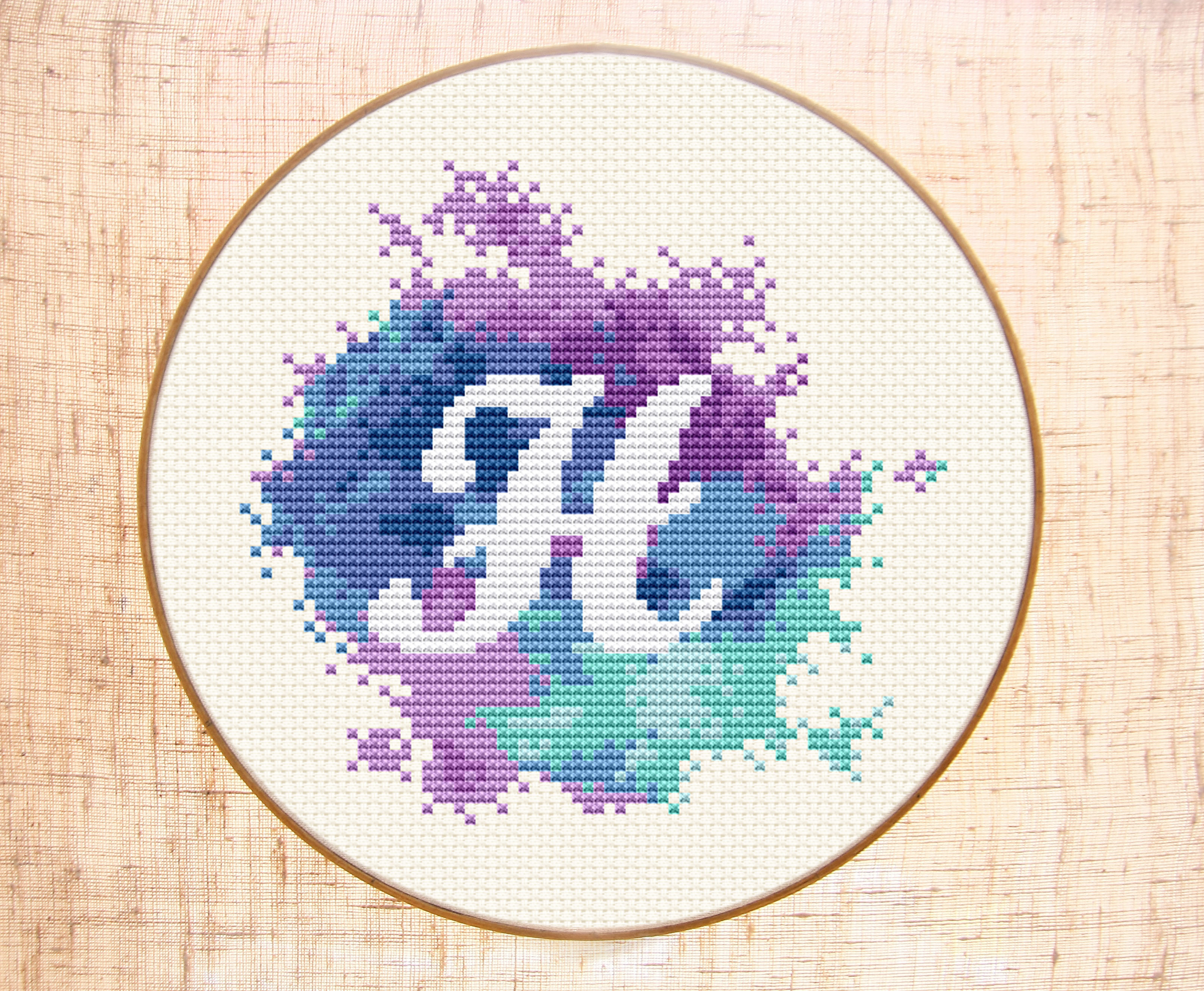 Watercolor letter H cross stitch pattern Modern cross stitch | Inspire ...