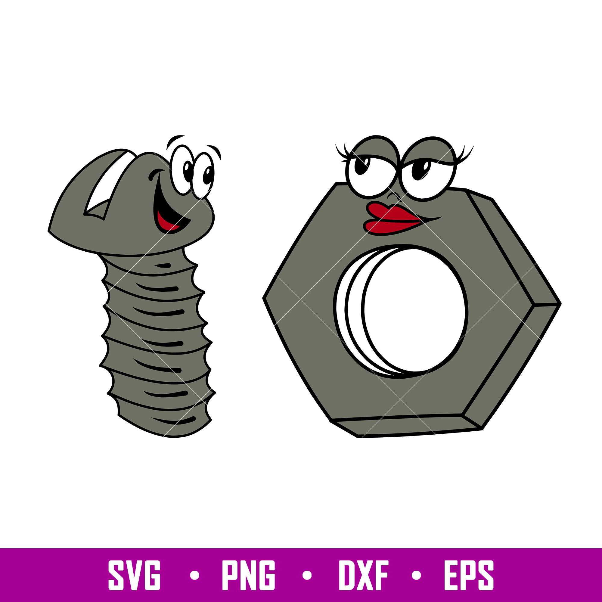 Bolt And Nut, Bolt And Nut Svg, Valentines Day Svg, Couple M | Inspire ...