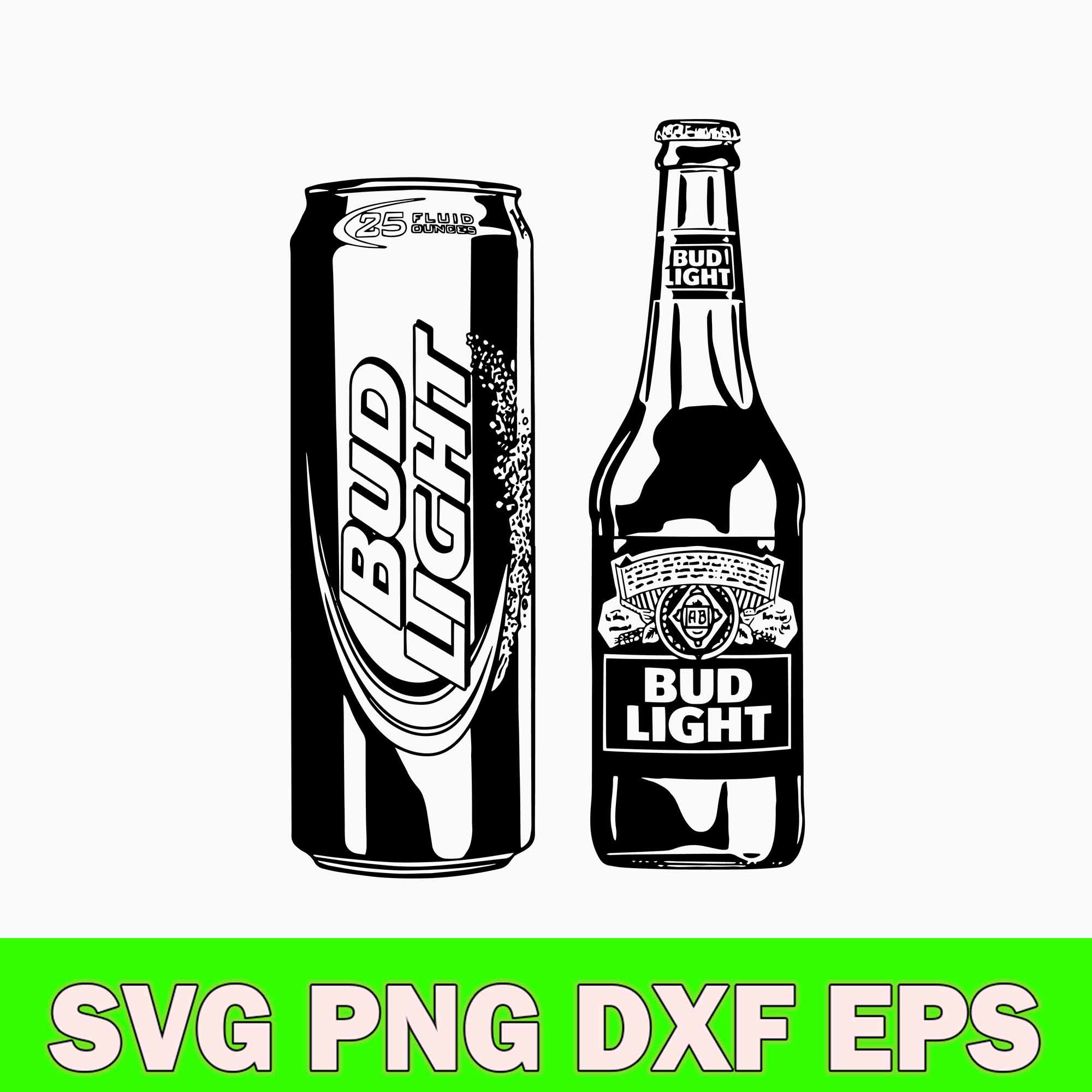 Bud Light Bottle And Can Alcohol Beer Svg, Bud Light Svg, Pn | Inspire ...