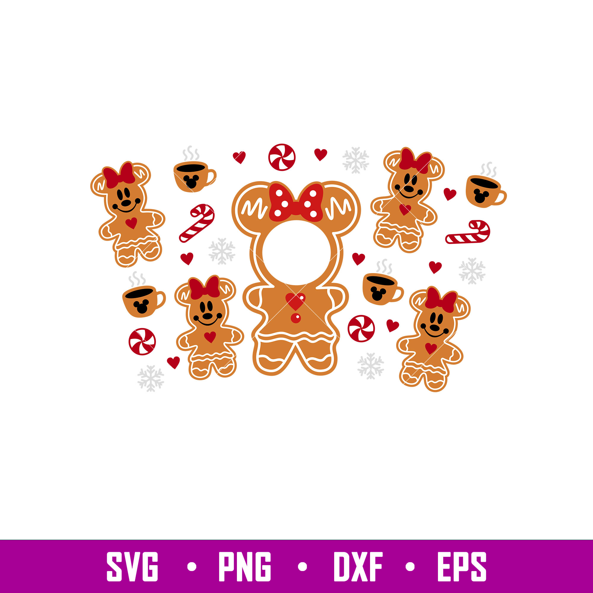 Gingerbread girl, Gingerbread Minnie Mouse Full Wrap Svg, St | Inspire ...