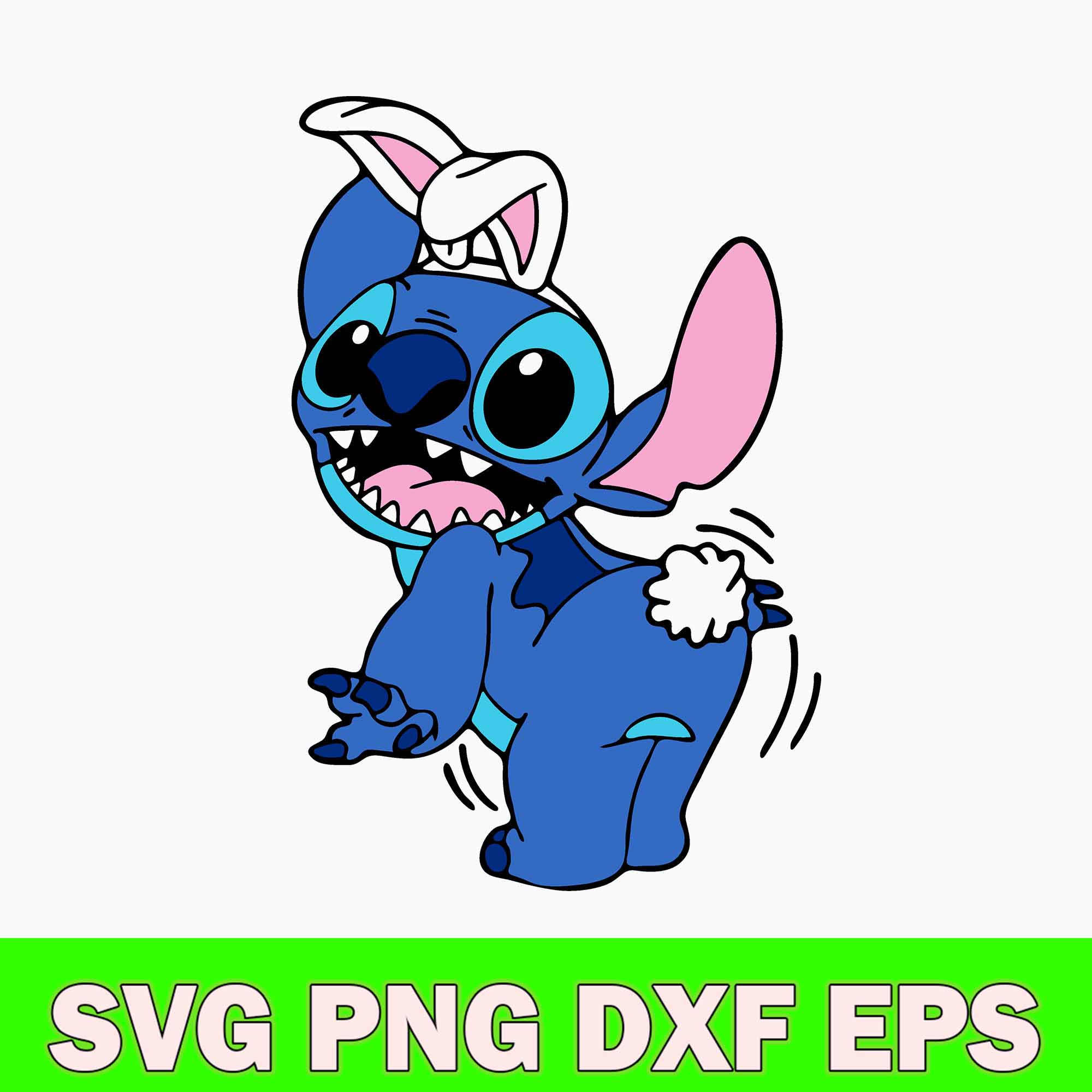 Easter Bunny Stitch Svg, Stich Svg, Cartoon Svg, Png Dxf Eps - Inspire ...