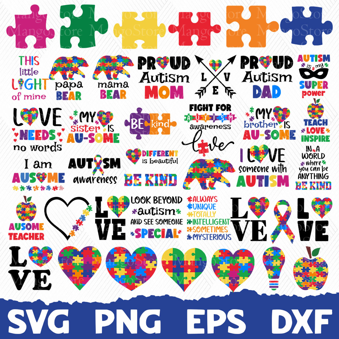 Autism Svg Bundle, Autism Awareness Svg Bundle, Autism Quote | Inspire ...