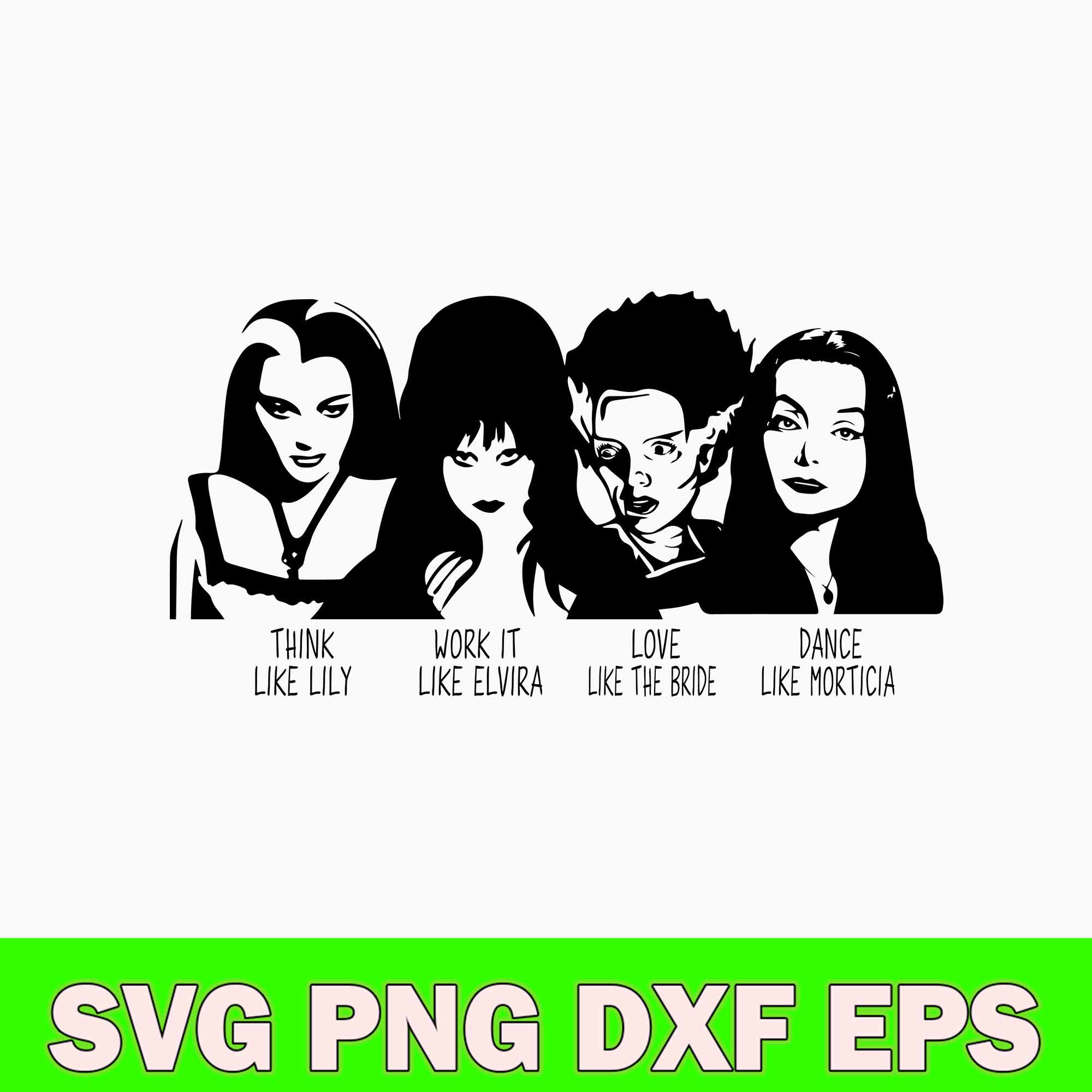 Elvira Lily Munster Morticia Bride of Frankenstein Svg, Ghou | Inspire ...
