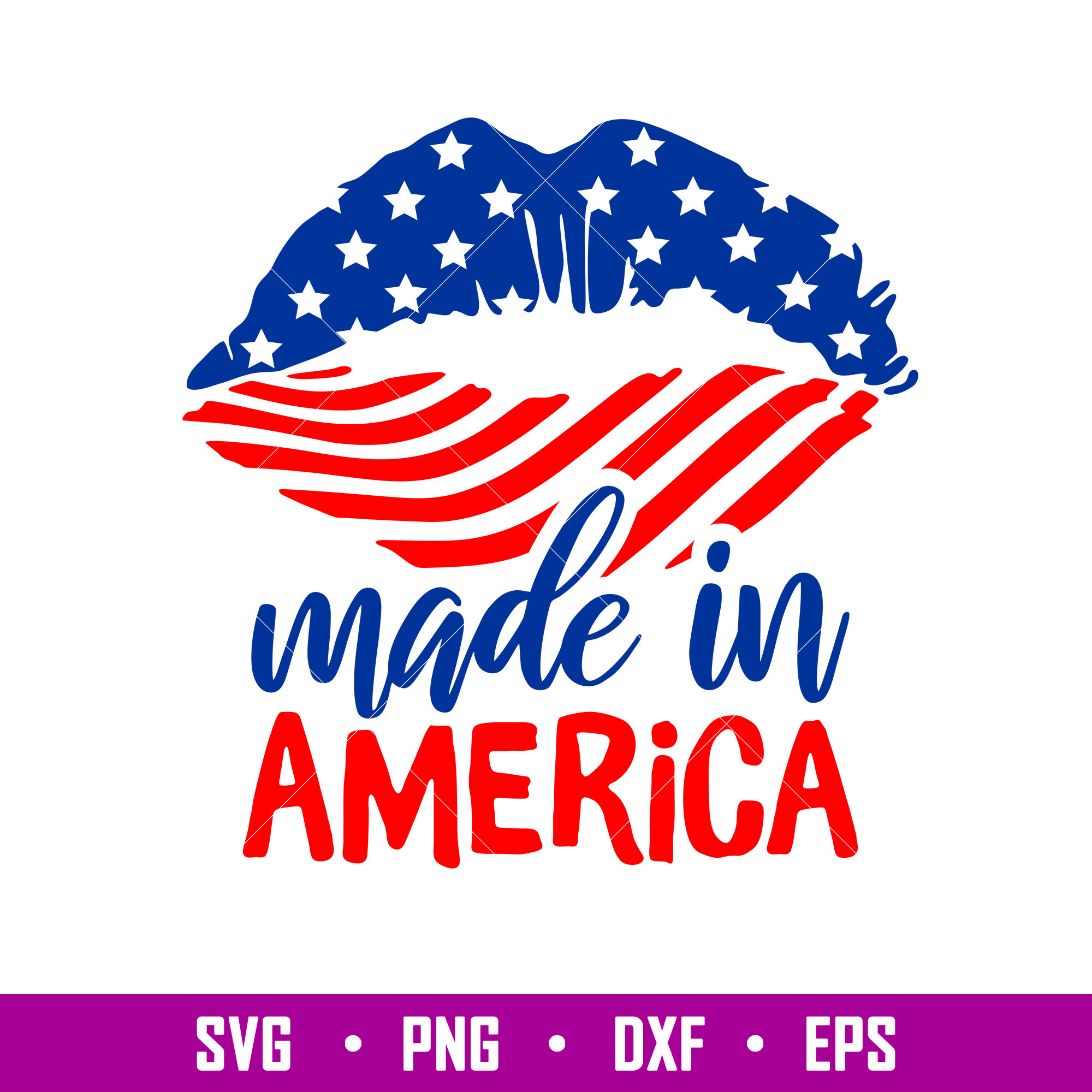 Made in America Lip, Made In America Lips Svg, Usa Flag Lips | Inspire ...