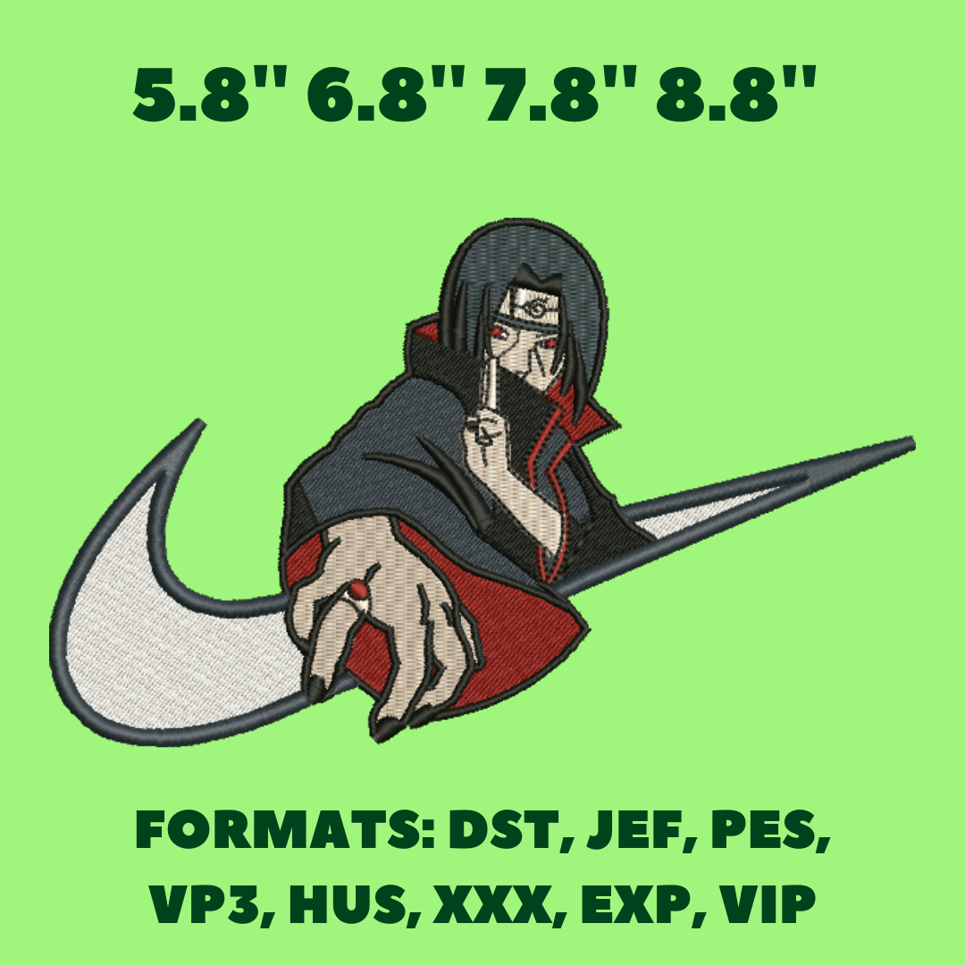 Uchiha Itachi Embroidery Design file, Naruto Anime Embroider | Inspire ...