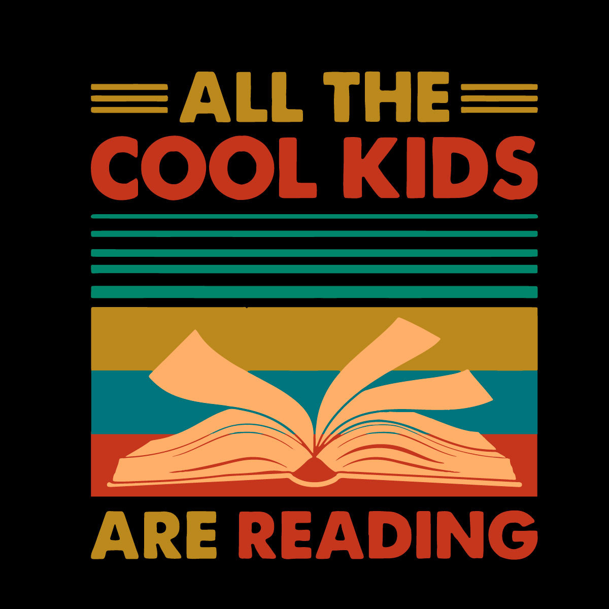 All The Cool Kids Are Reading Vintage Vector Gift For Librar | Inspire ...