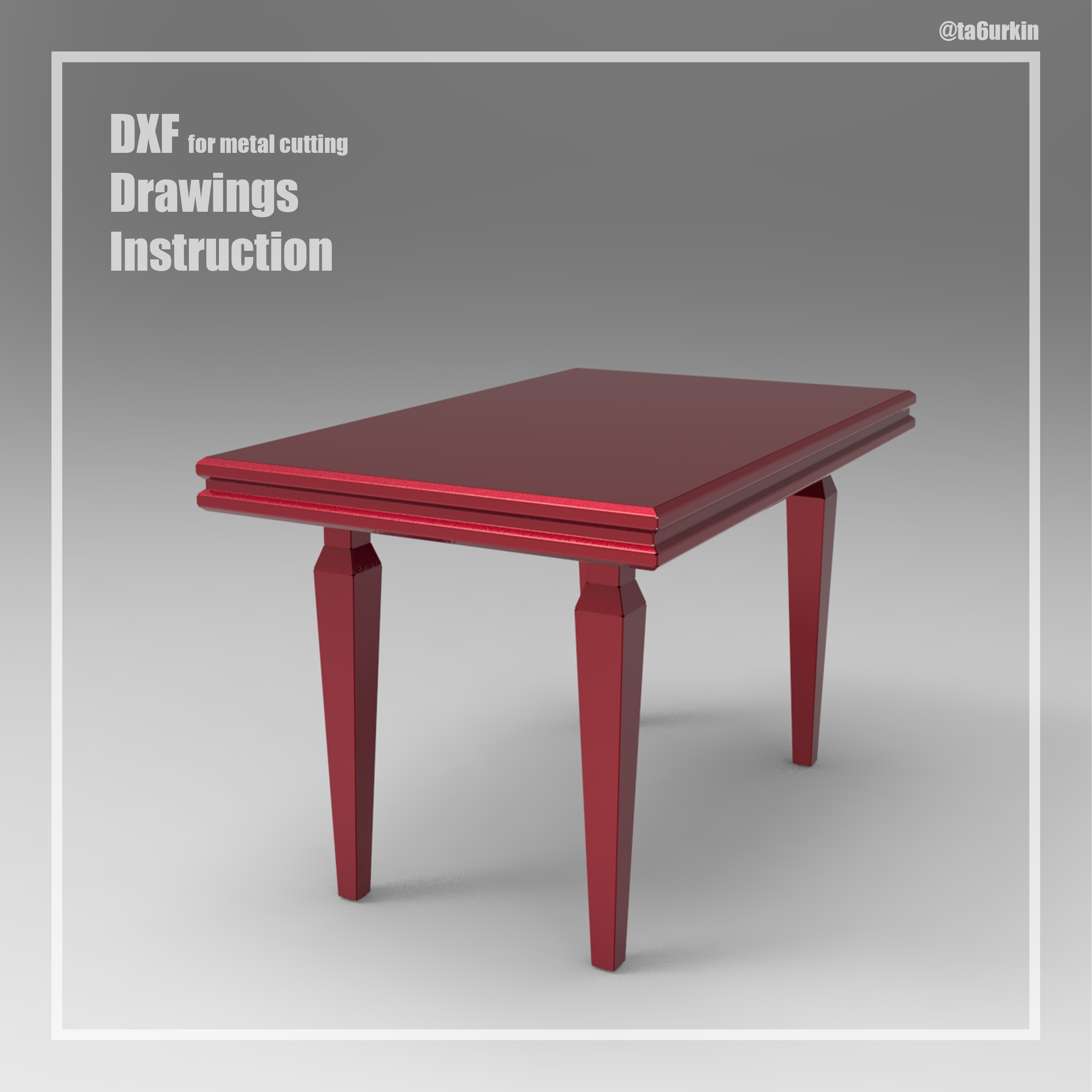 Welding Project Plans Drawings Classic Table (DXF, PDF) - Inspire Uplift