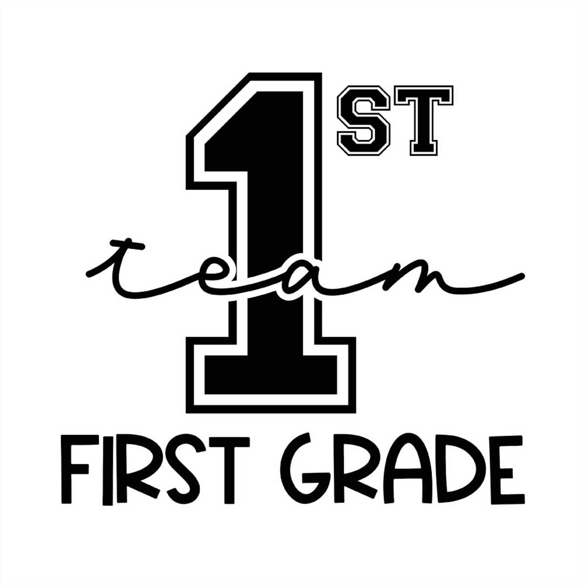 First grade team silhouette SVG, 1st team SVG, 1st grade SVG - Inspire ...