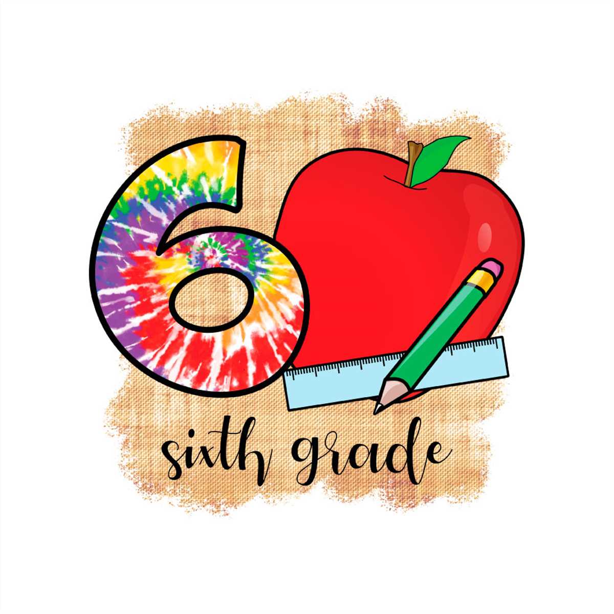 Sixth grade PNG sublimation, 6th grade PNG, apple PNG, 6 num | Inspire ...