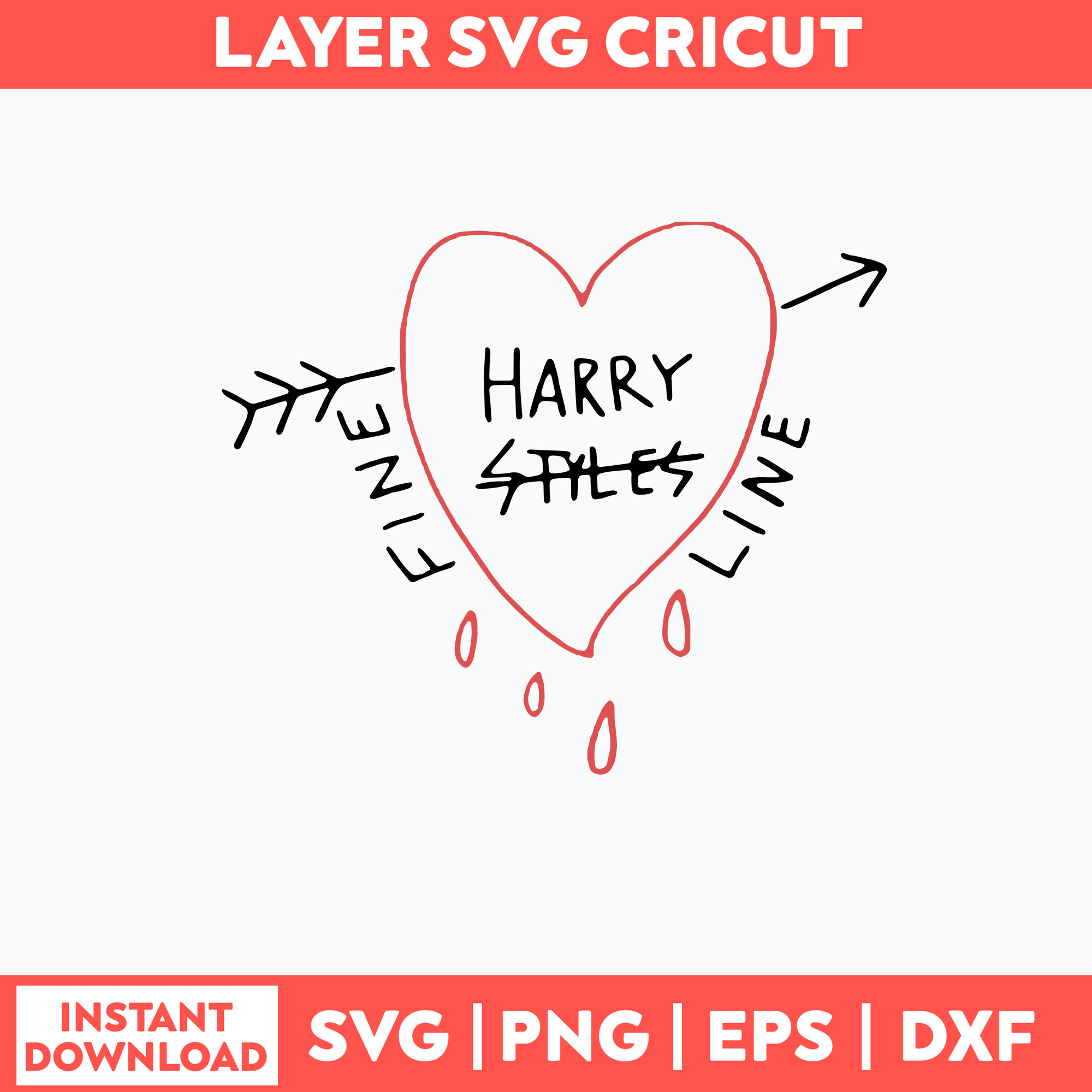 Harry Style Fine Line Svg, Harry Style Heart Svg, Png Dxf Ep | Inspire ...