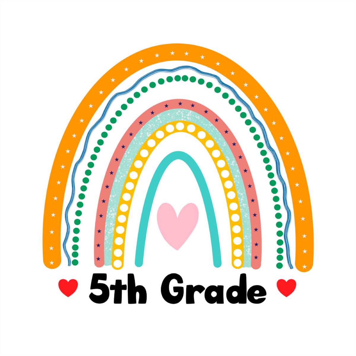 5th Grade rainbow SVG PNG, boho rainbow PNG, | Inspire Uplift