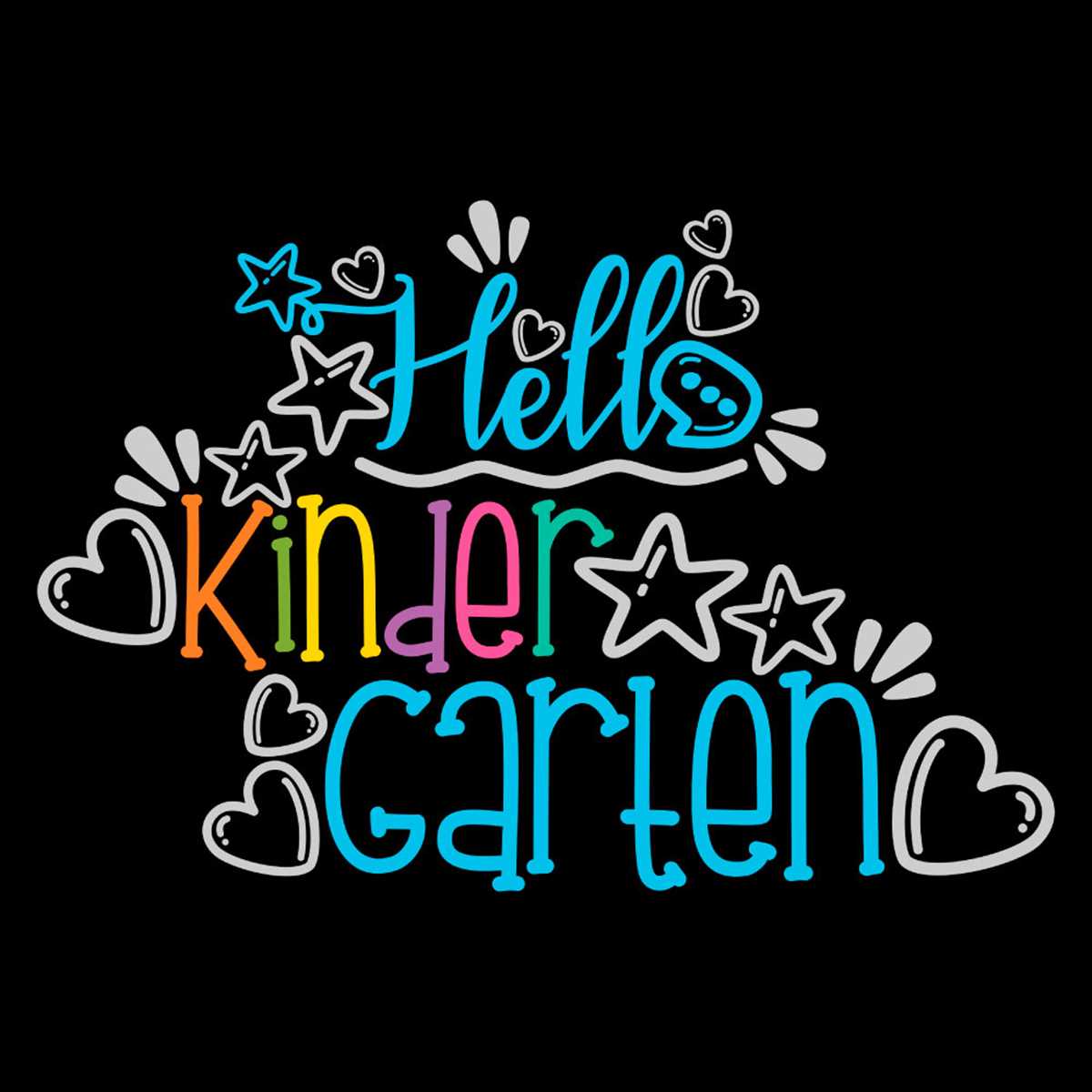 Hello Kinder Garten Star Heart SVG PNG | Inspire Uplift