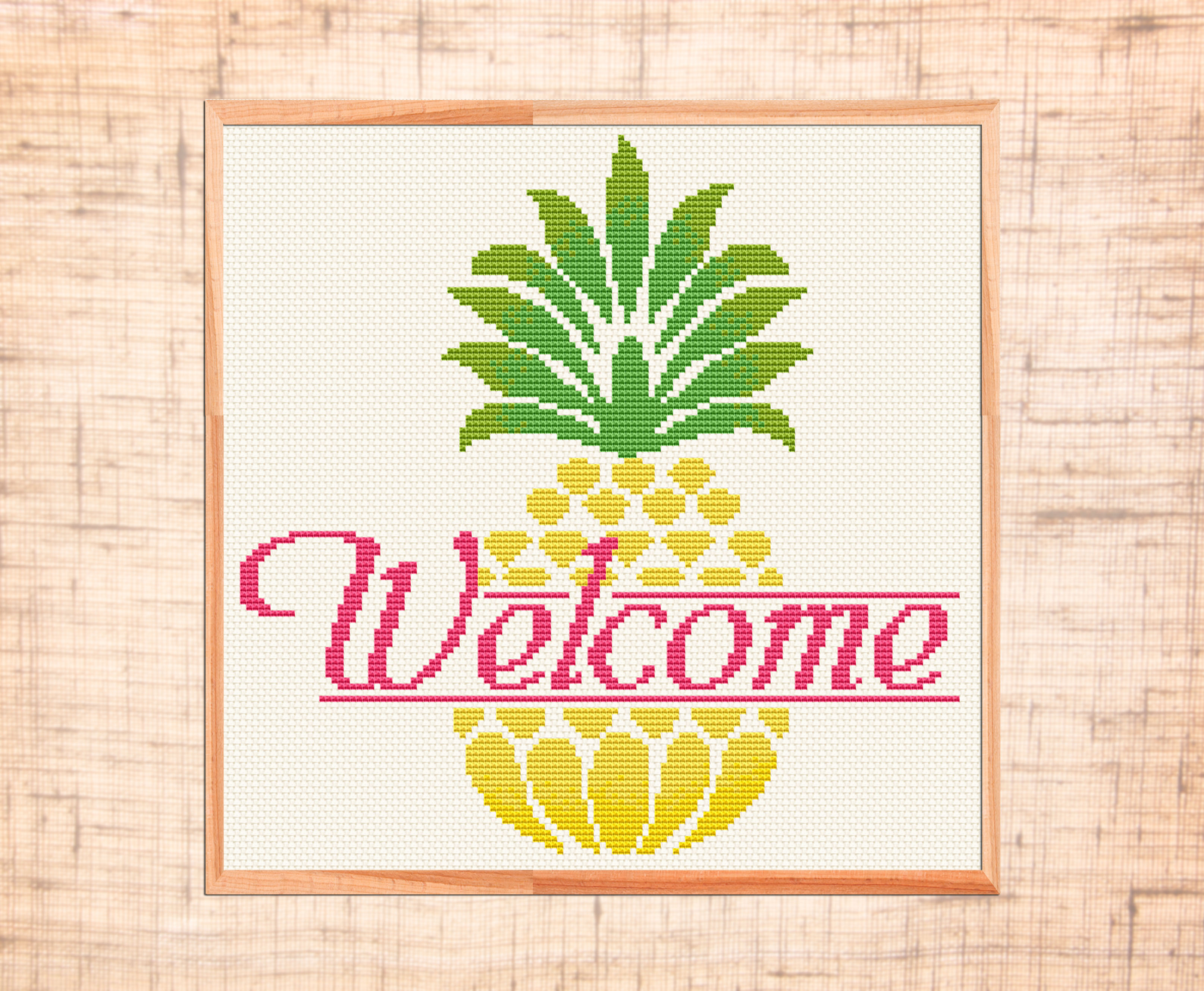 Welcome cross stitch pattern Modern cross stitch Pineapple s | Inspire ...