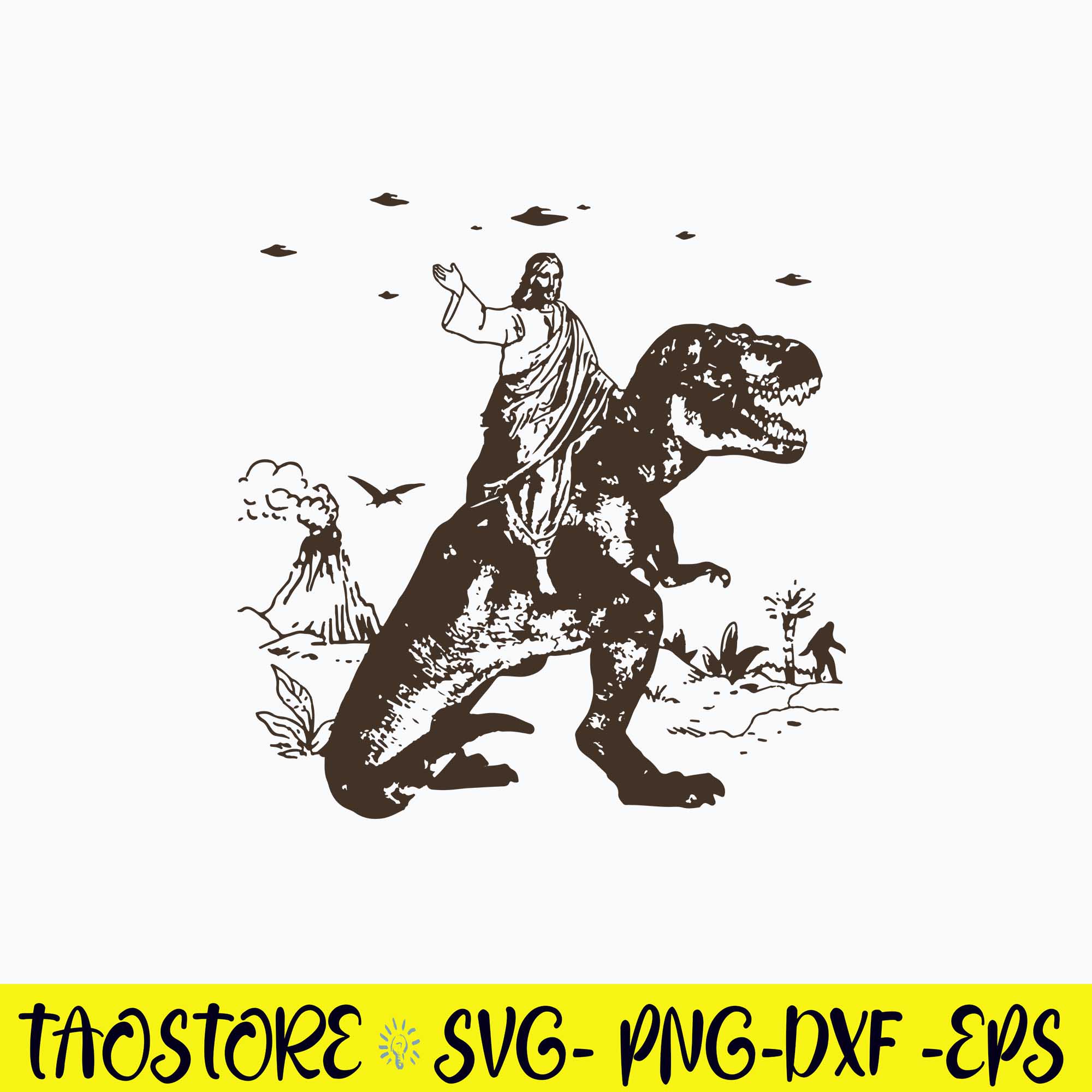 Jesus Riding Dinosaur Svg, Jesus Svg, Dinosaur Svg, Png Dxf | Inspire ...