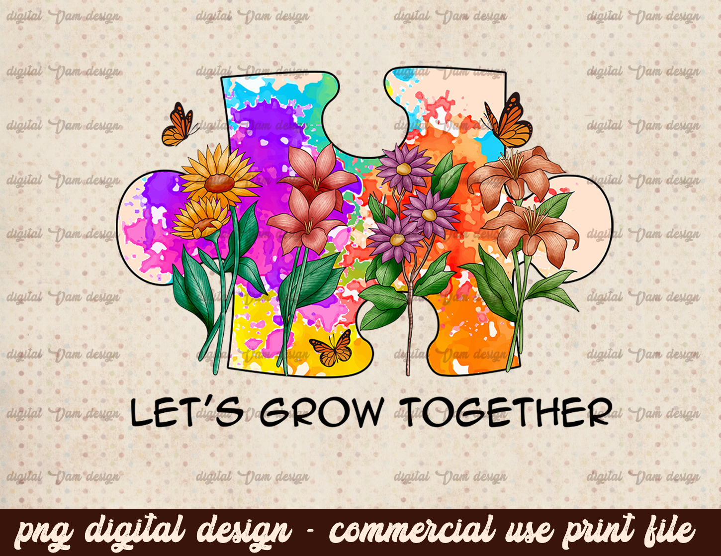 Let Grow Together PNG, Retro Png, Hippie Png, Groovy Png, Di - Inspire ...
