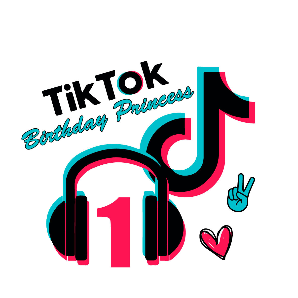 1st Birthday Tik Tok Princess Svg, Tik Tok Gift For Kinderga - Inspire ...