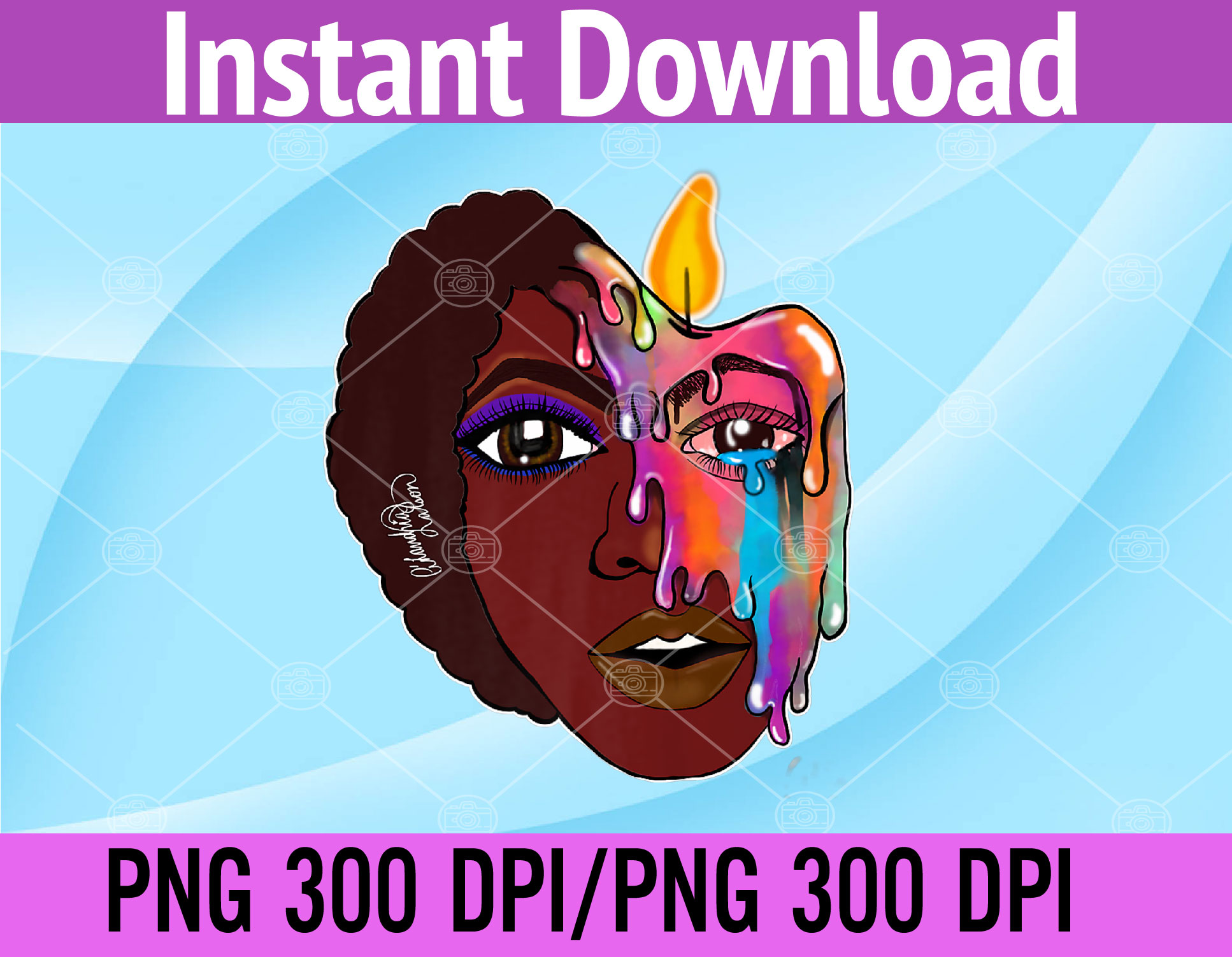 Anxiety Face Melt PNG Digital Download - Inspire Uplift