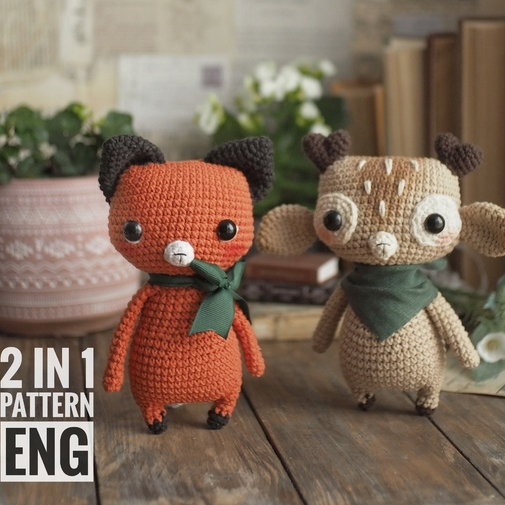Reindeer Crochet Pattern Fox Crochet Pattern Fawn Amigurumi | Inspire ...