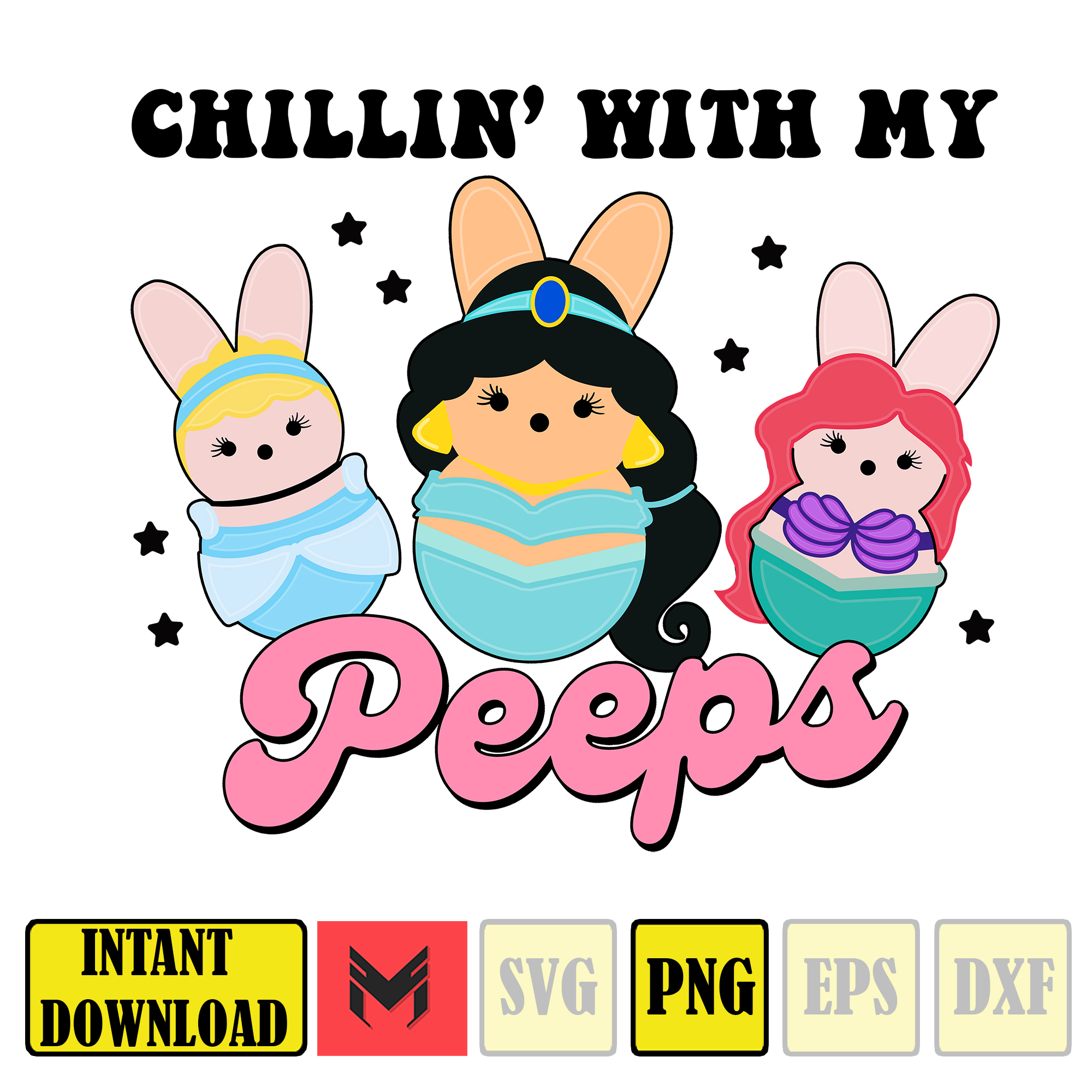Easter Princesses PNG, Chilling With My Peeps Png, Cute East - Inspire ...