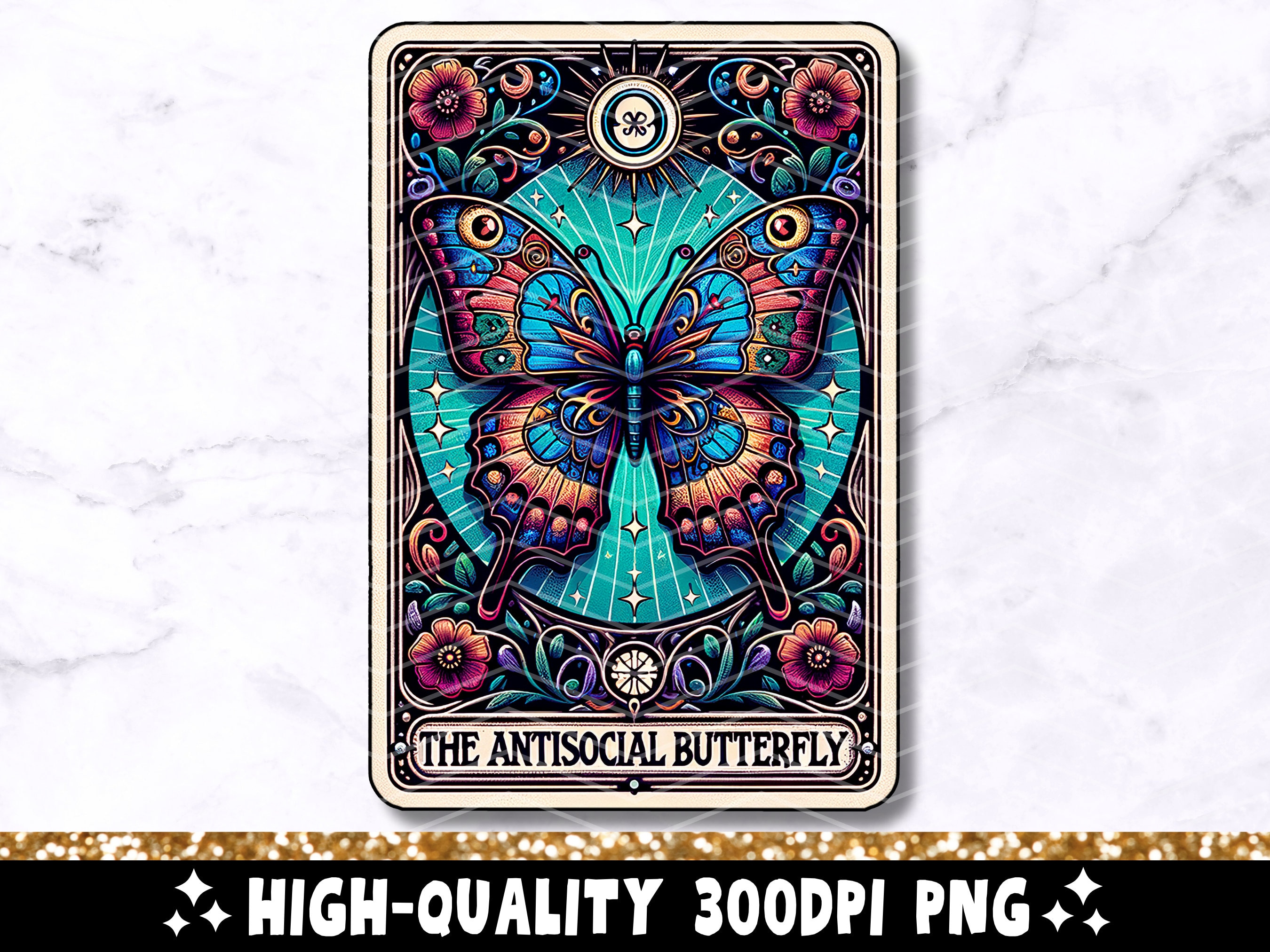 The Antisocial Butterfly Tarot Card PNG, Funny Sublimation D - Inspire ...